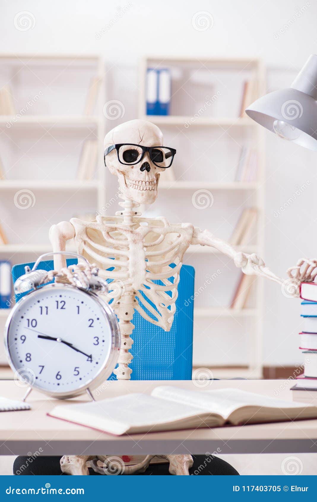 The Skeleton Businessman Working in the Office Stock Image - Image of ...