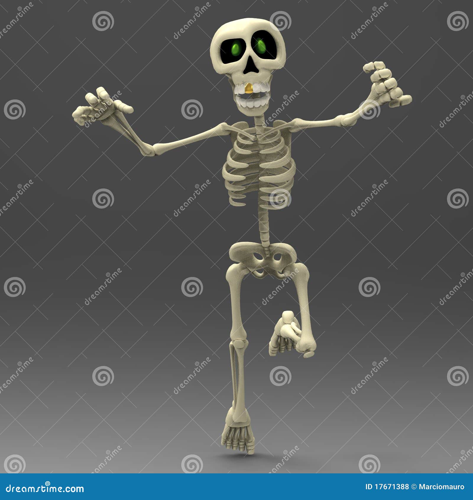 Skeleton Cartoon Pointing At Sign Vector Illustration | CartoonDealer ...