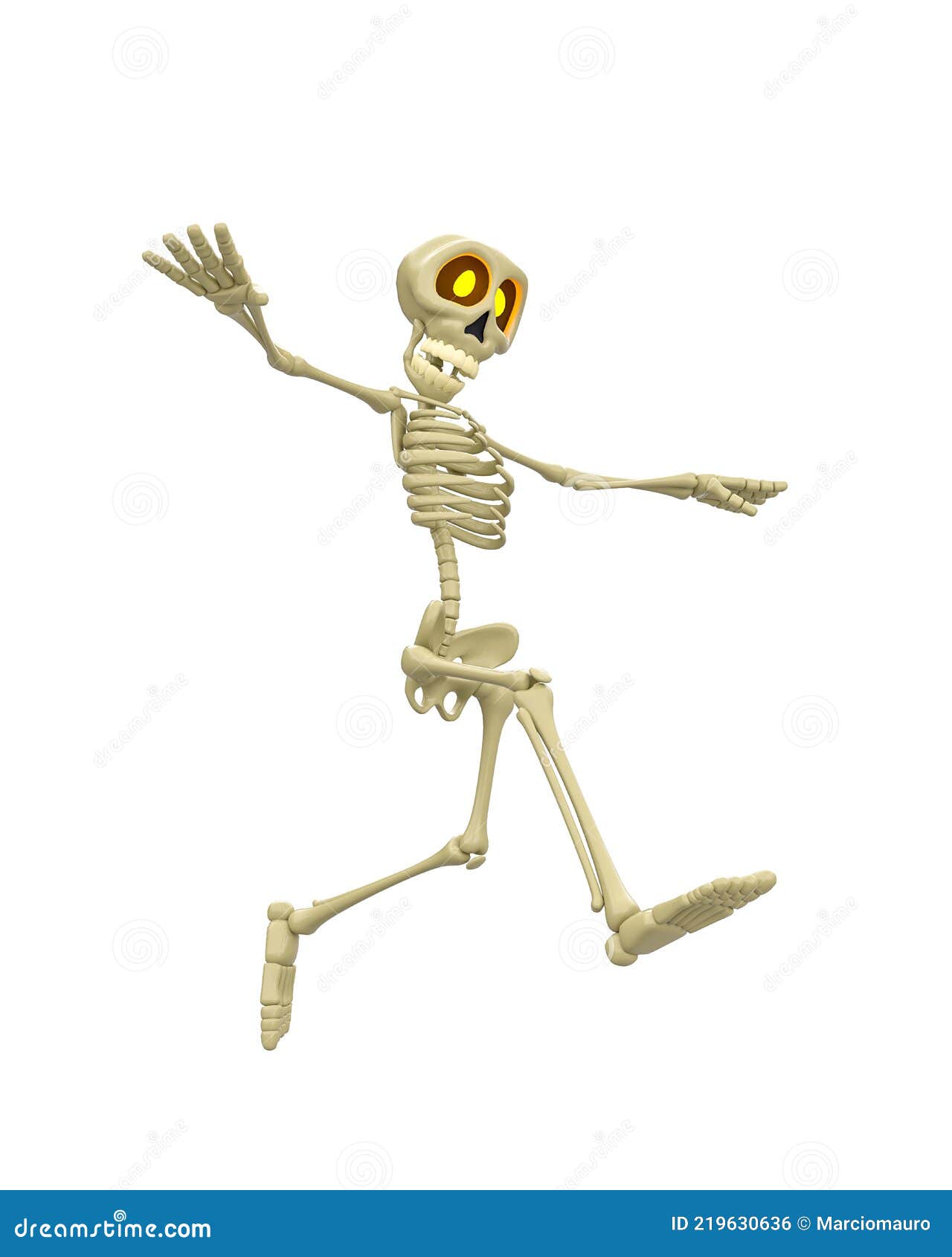 Skeleton Cartoon is Jumping Stock Illustration - Illustration of eyes ...