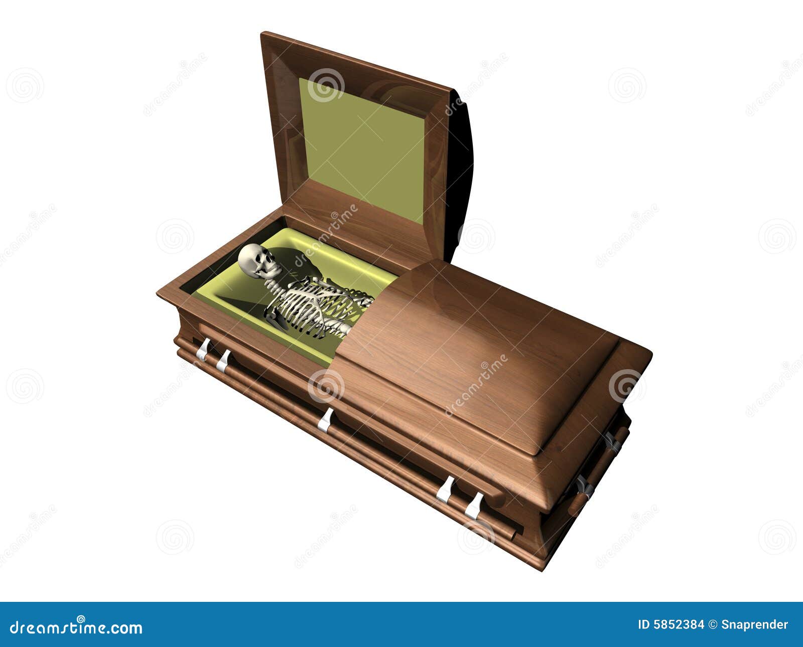 Skeleton In Casket On White Background Stock Photography ...