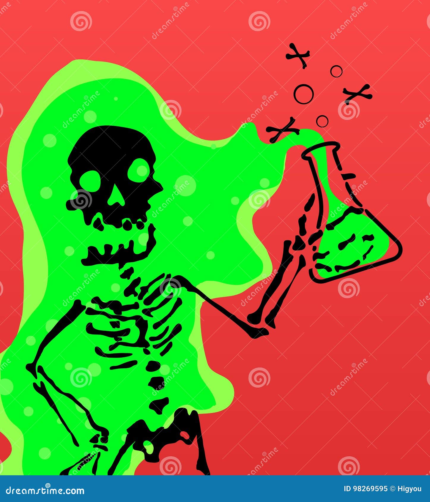 Skeleton Caustic stock vector. Illustration of skeleton - 98269595
