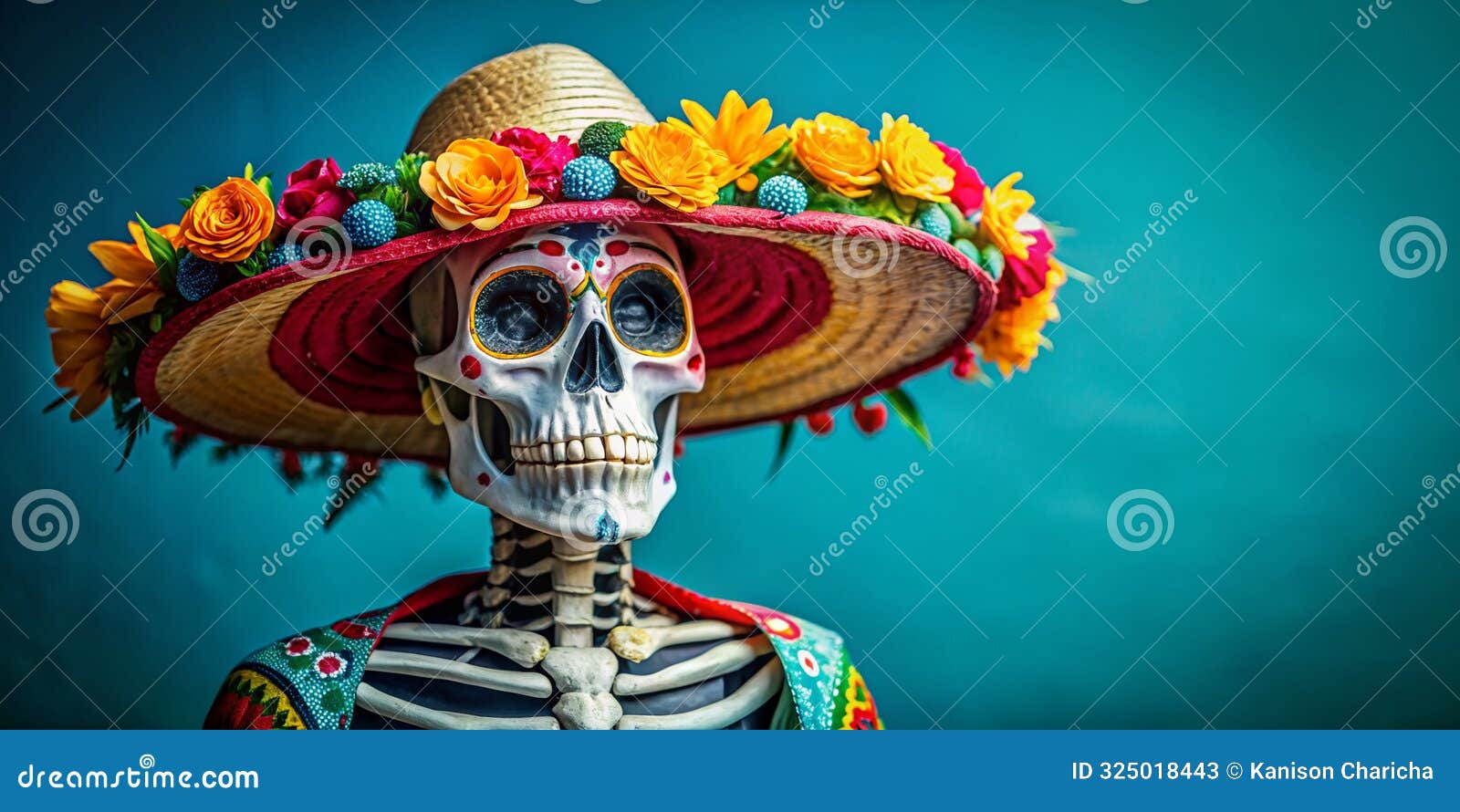 Skeleton in Celebration of the Days of the Dead AI-Created Content ...