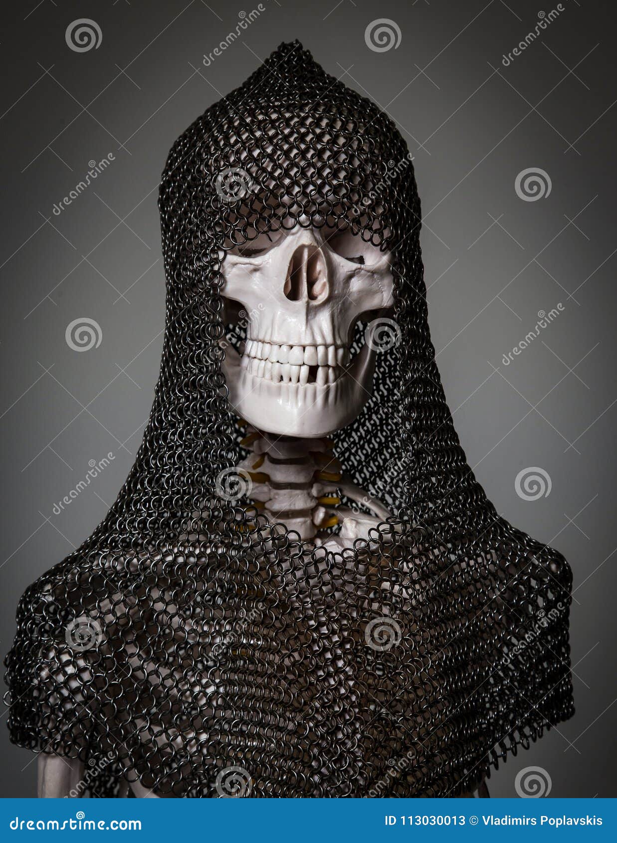 Skeleton in chain armour stock image. Image of human - 113030013