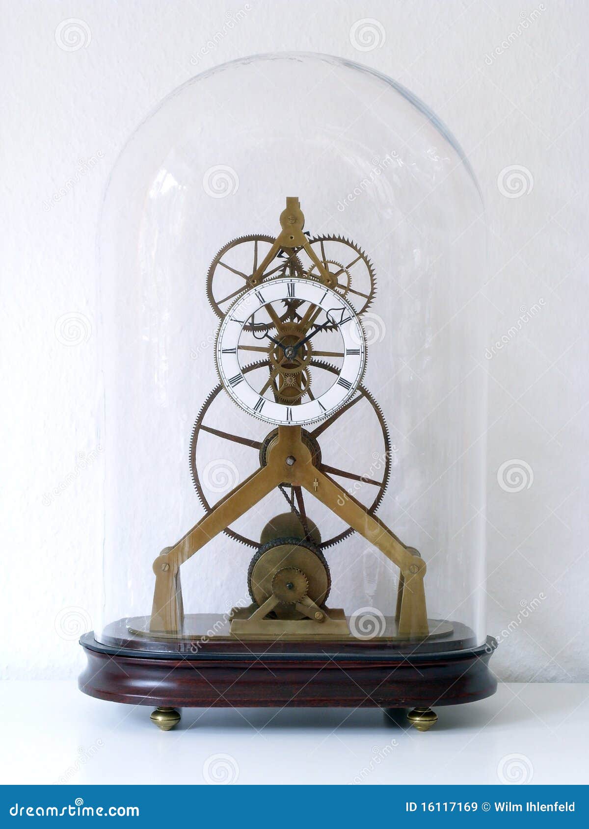 Skeleton clock stock image. Image of grow, glass, base - 16117169