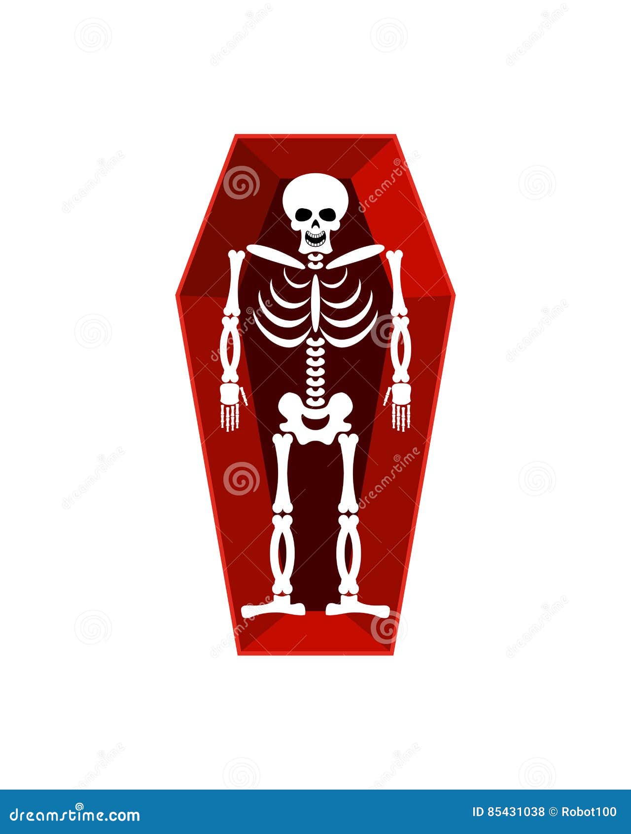 Skeleton in Coffin Isolated. Religion Illustration Stock Vector ...