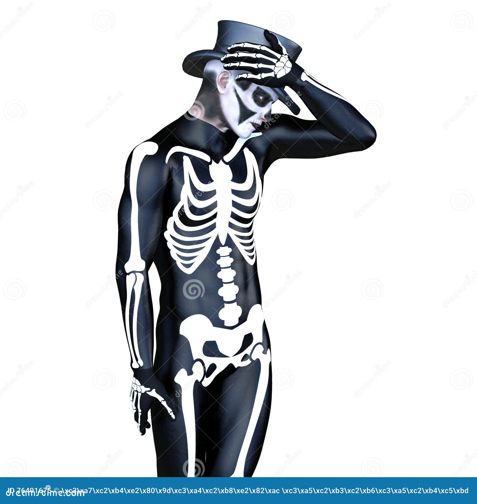 Skeleton costume man stock illustration. Illustration of horror - 76491675