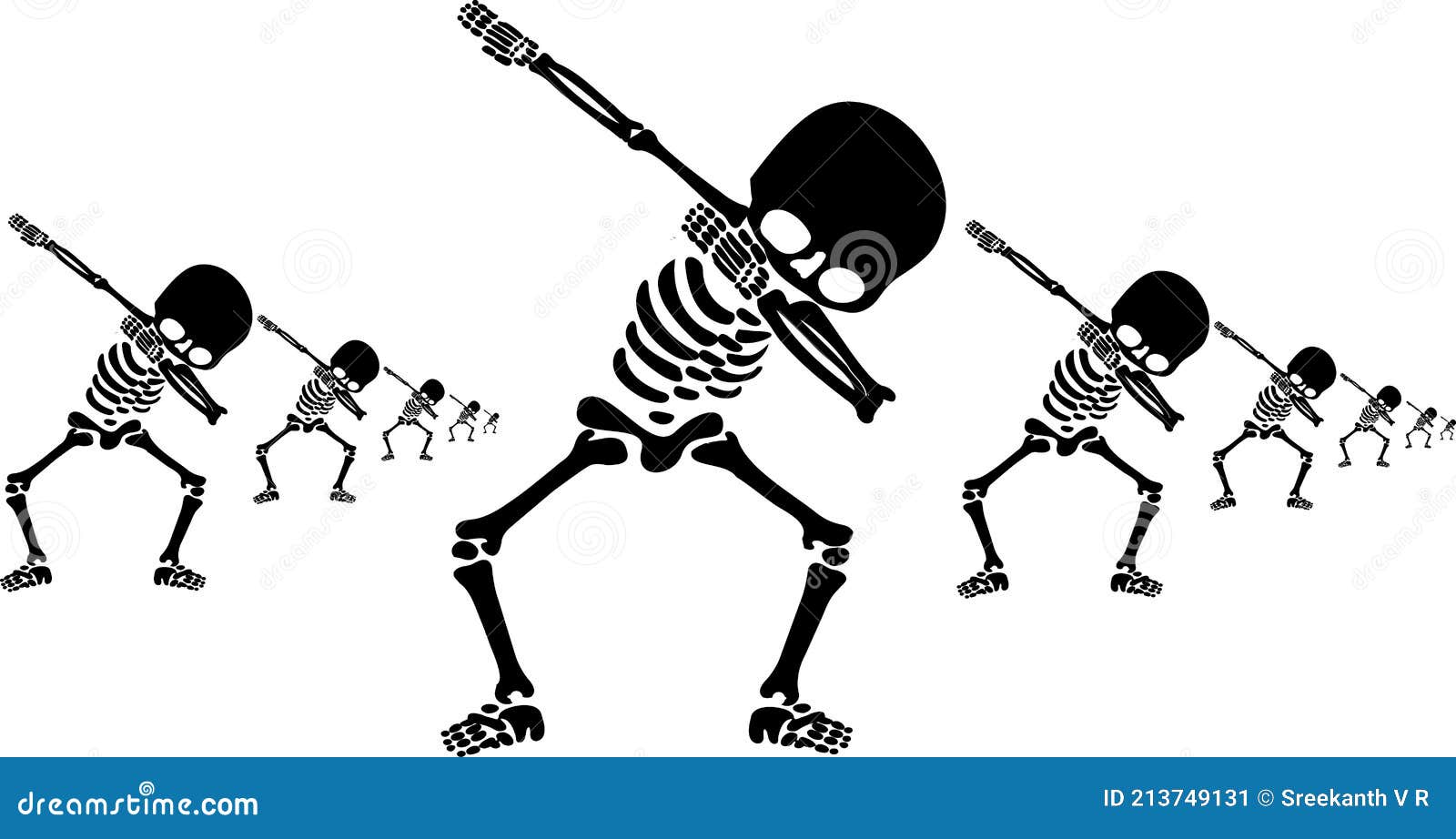 Skeleton dab stock illustration. Illustration of happy - 213749131
