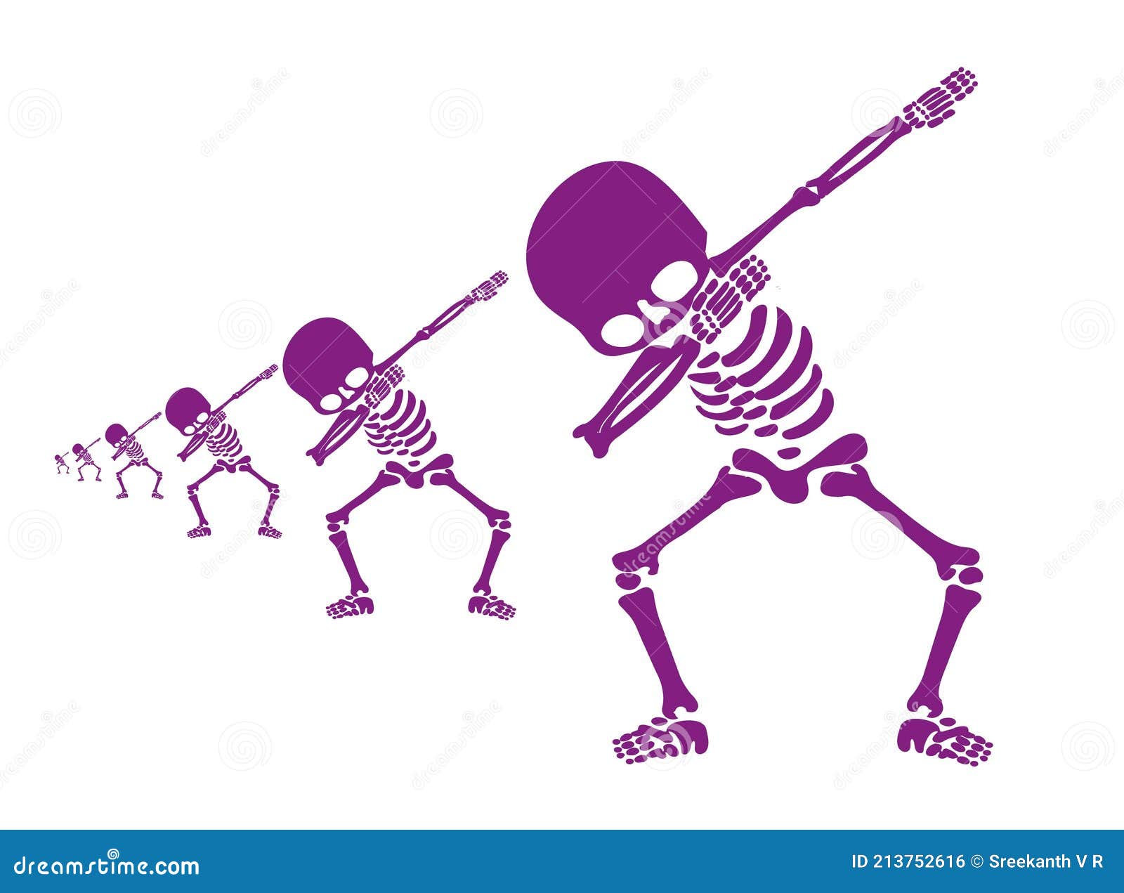 Skeleton dab stock illustration. Illustration of skeleton - 213752616