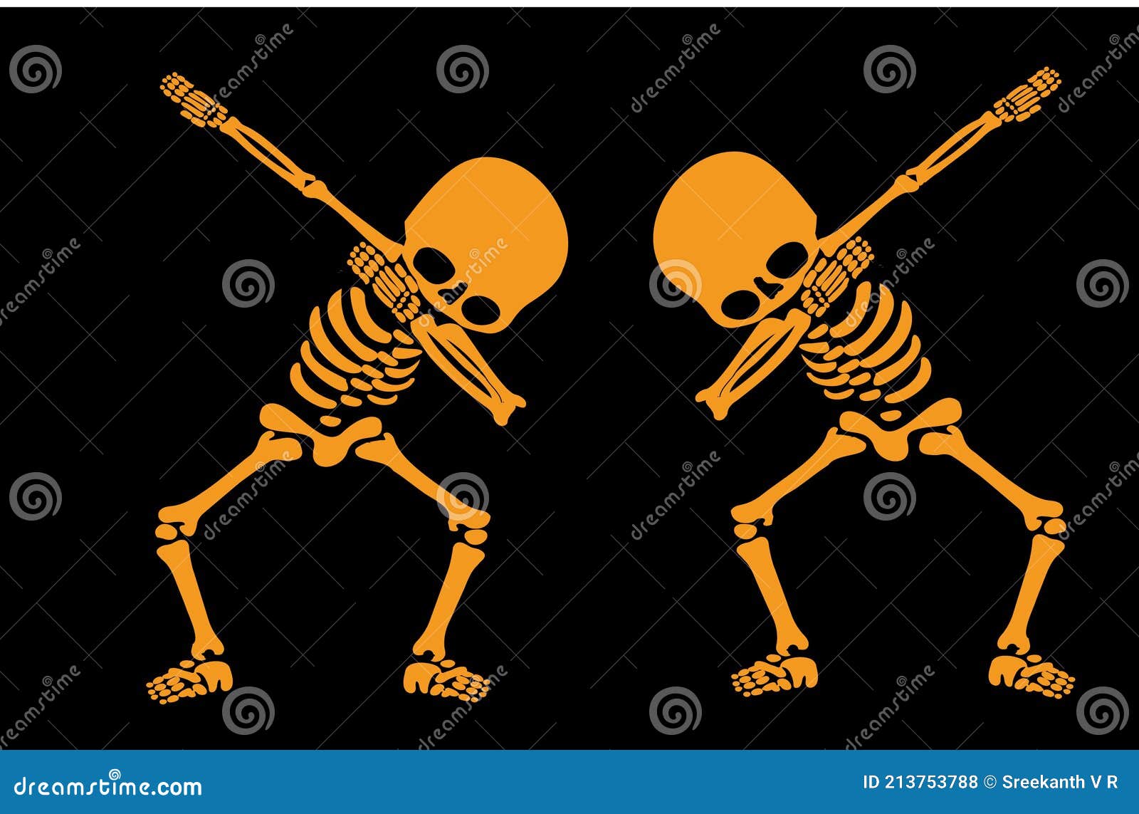 Skeleton dab stock illustration. Illustration of cartoon - 213753788