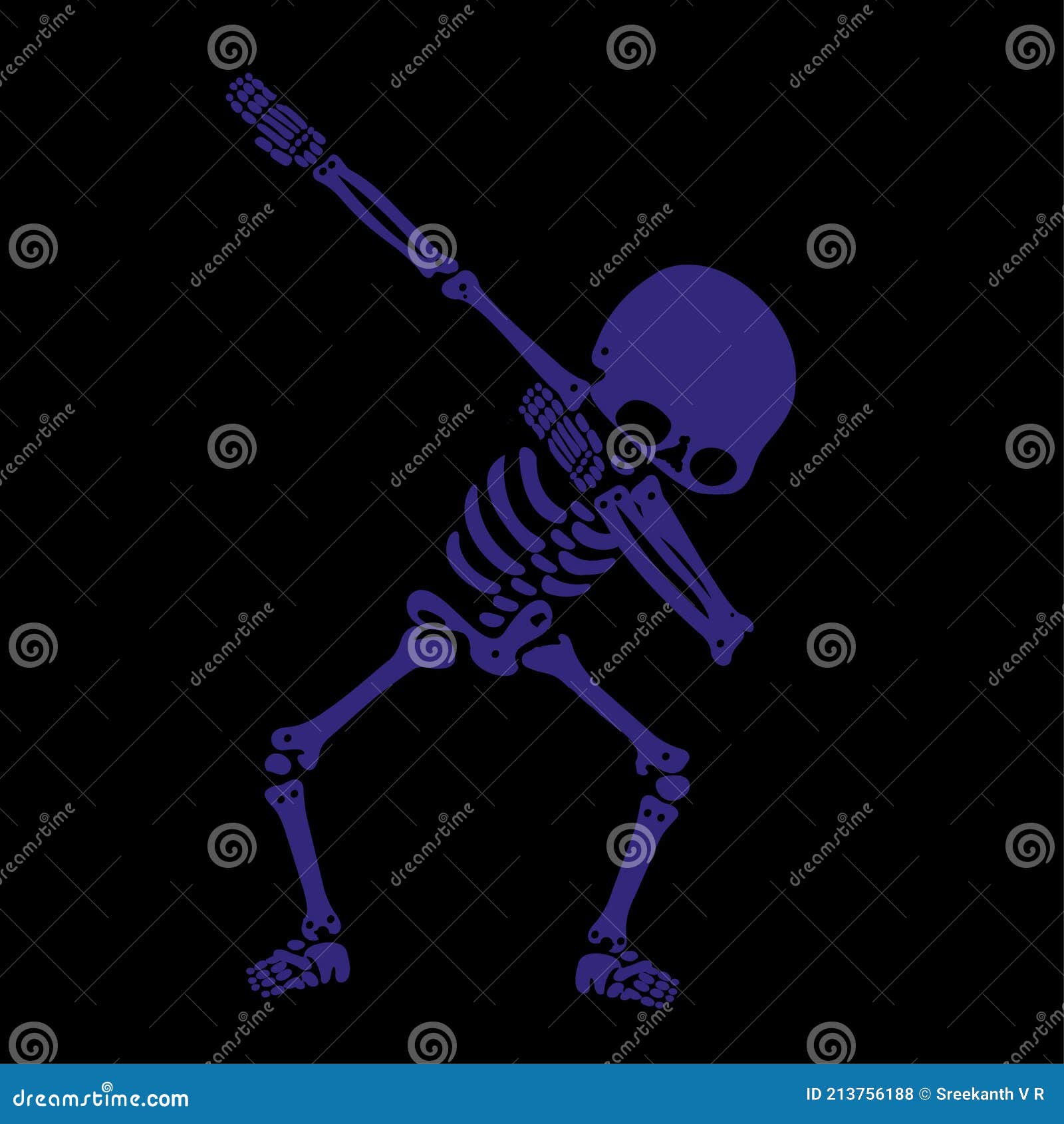 Skeleton dab stock illustration. Illustration of latest - 213756188