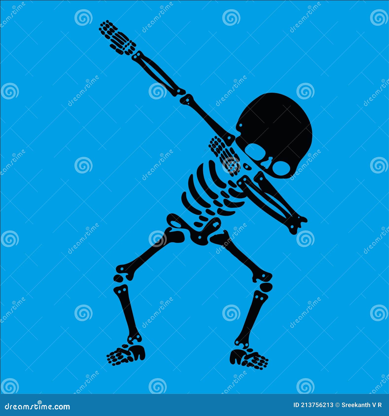 Skeleton dab stock illustration. Illustration of backgound - 213756213