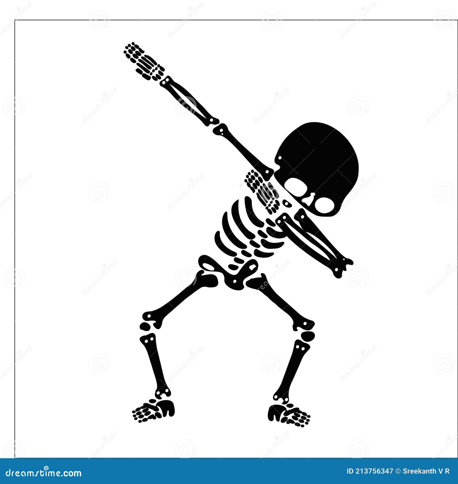 Skeleton dab stock illustration. Illustration of design - 213756347