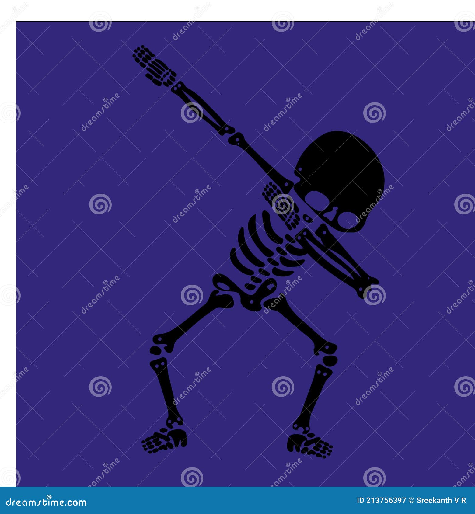 Skeleton dab stock illustration. Illustration of body - 213756397