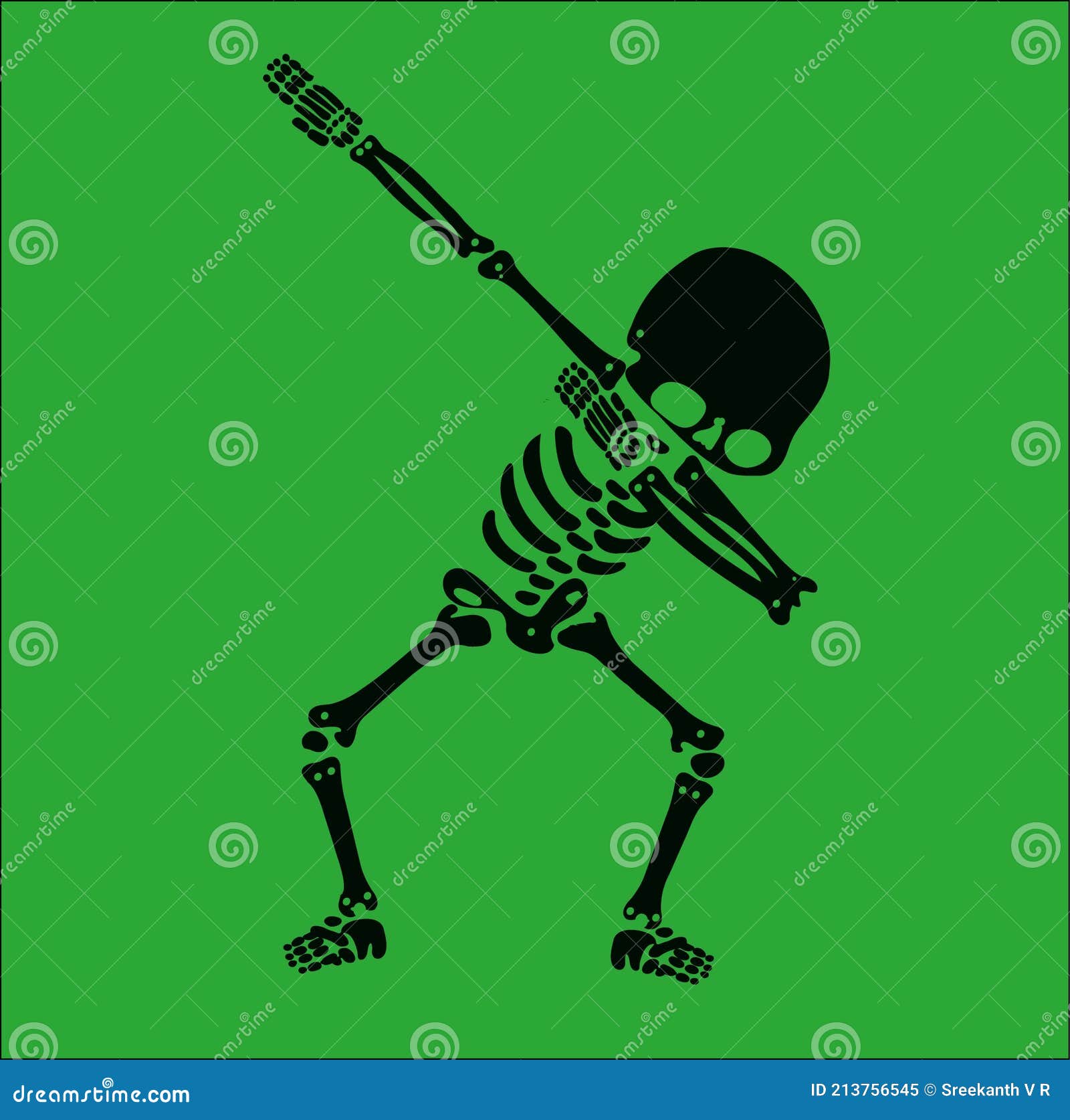 Skeleton dab stock illustration. Illustration of graphic - 213756545