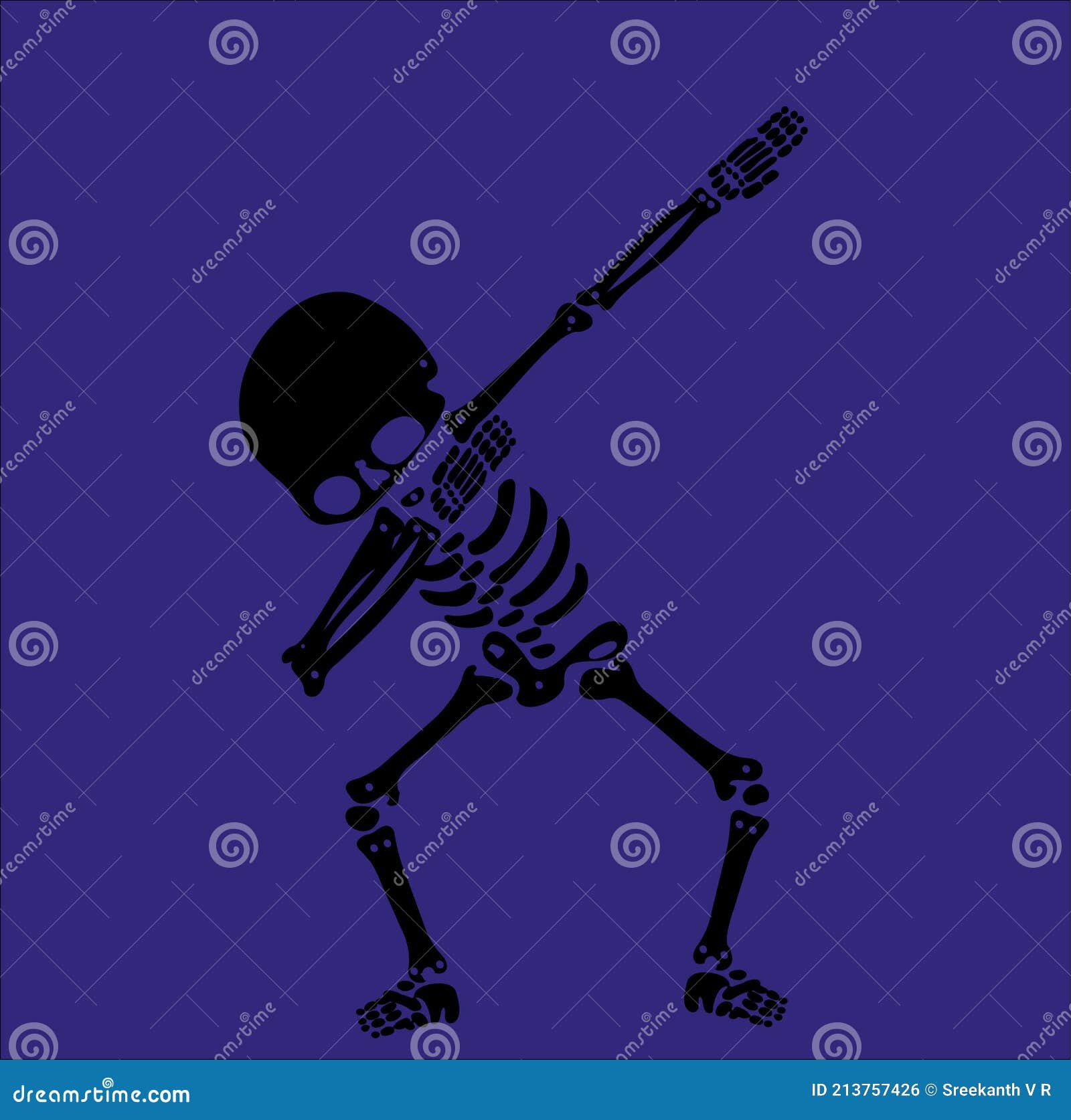 Skeleton dab stock illustration. Illustration of dance - 213757426