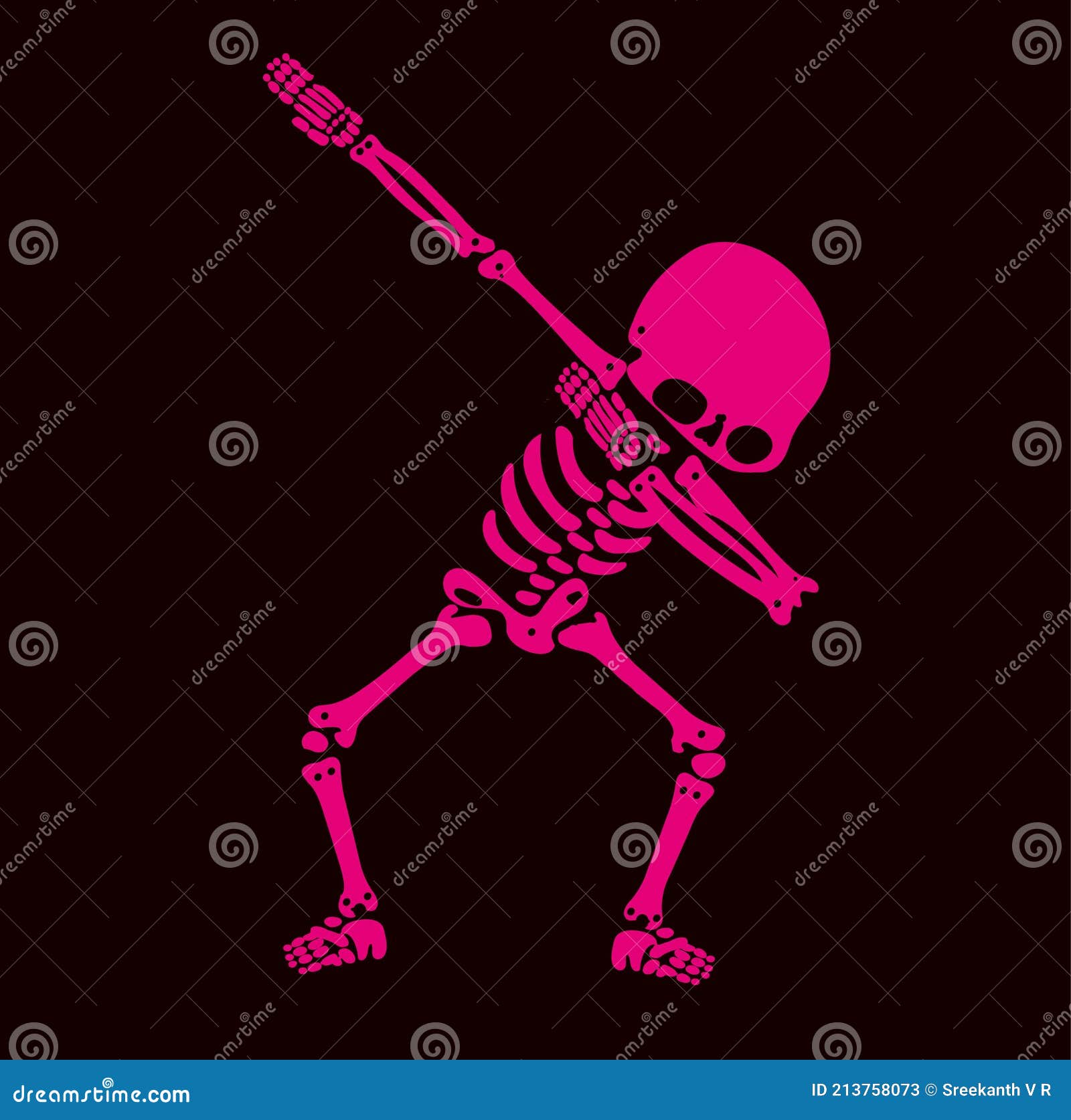Skeleton dab stock illustration. Illustration of dancer - 213758073