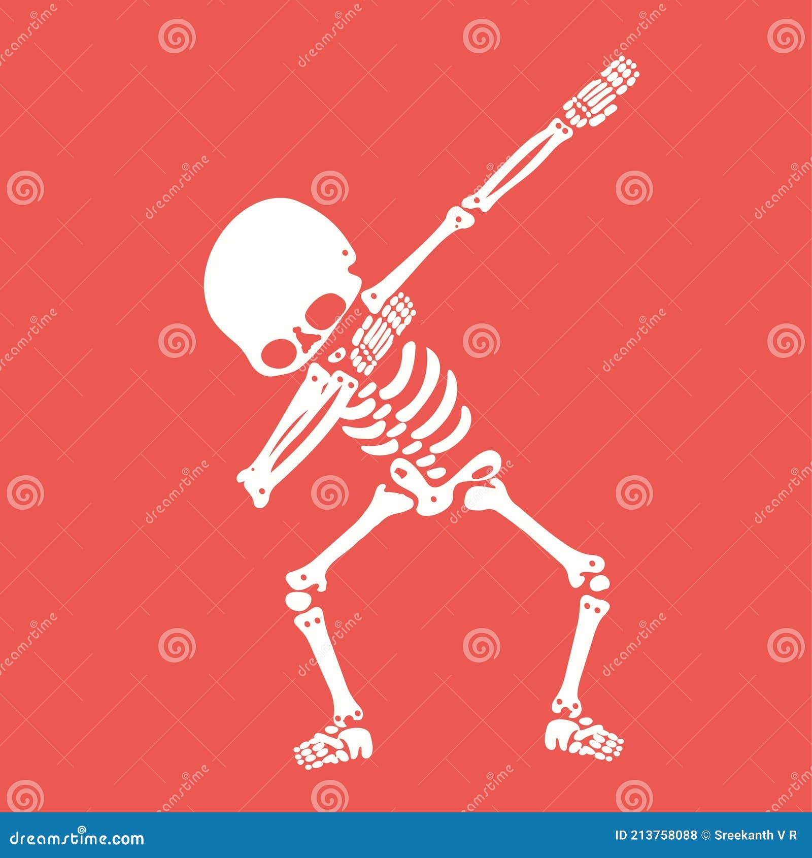 Skeleton dab stock illustration. Illustration of dance - 213758088