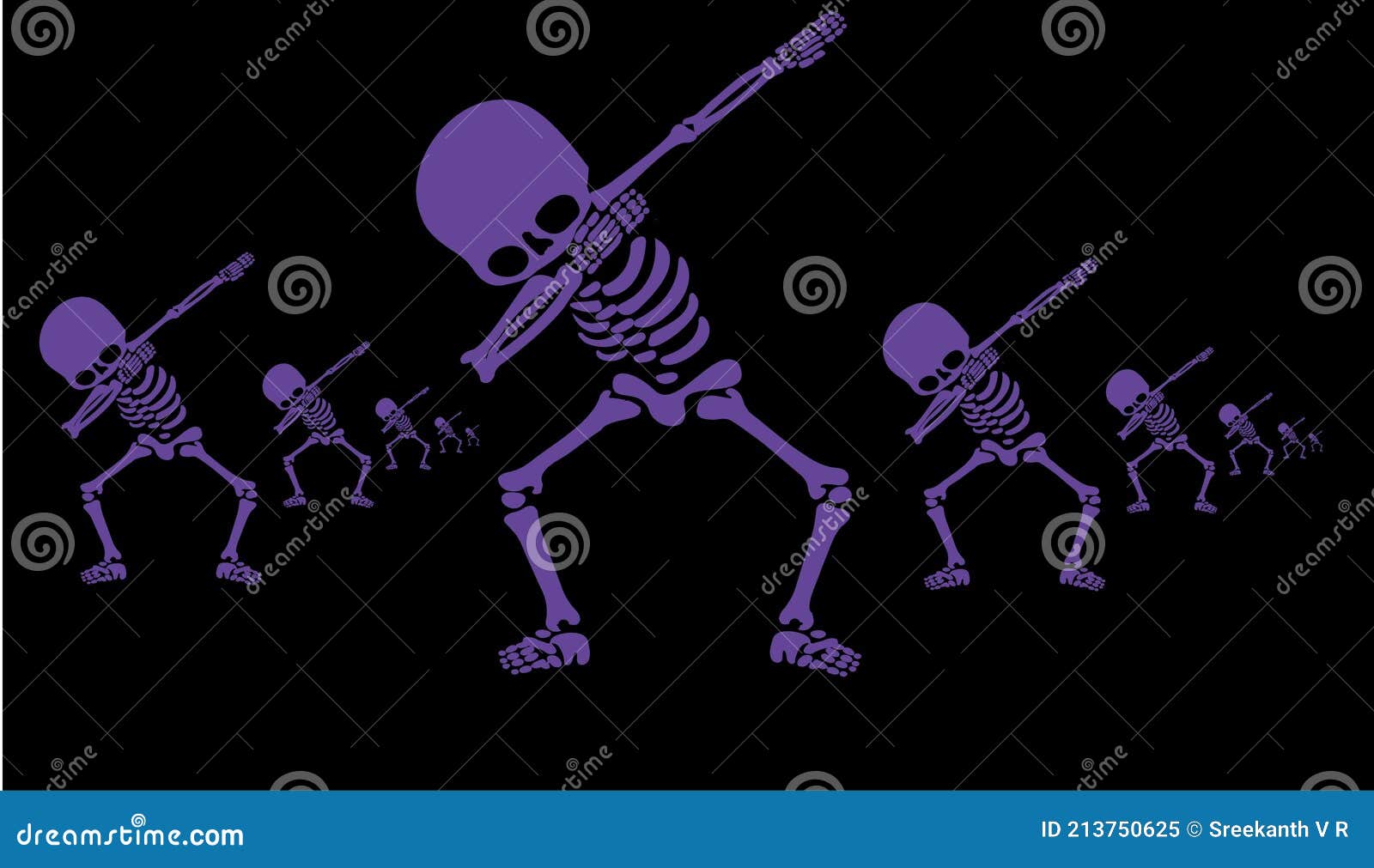 Skeleton dab stock illustration. Illustration of skeletons - 213750625