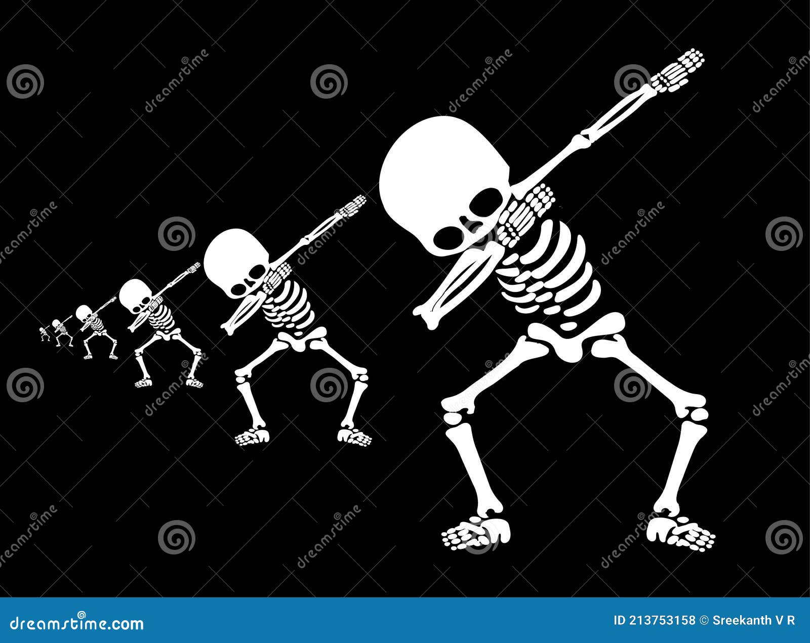 Skeleton dab stock illustration. Illustration of design - 213753158