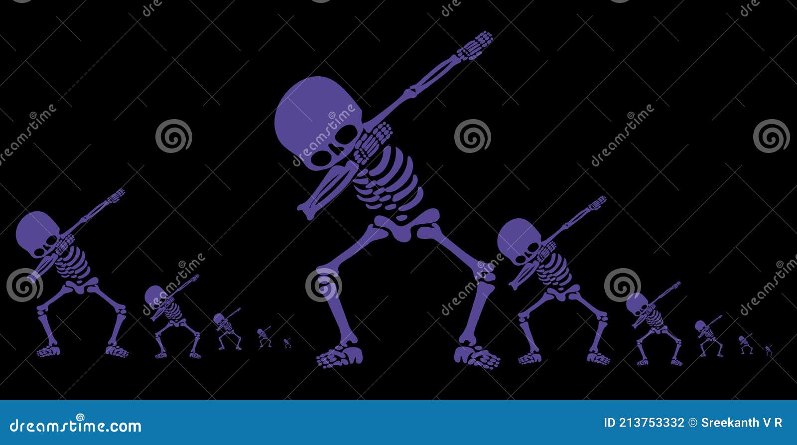 Skeleton dab stock illustration. Illustration of halloween - 213753332