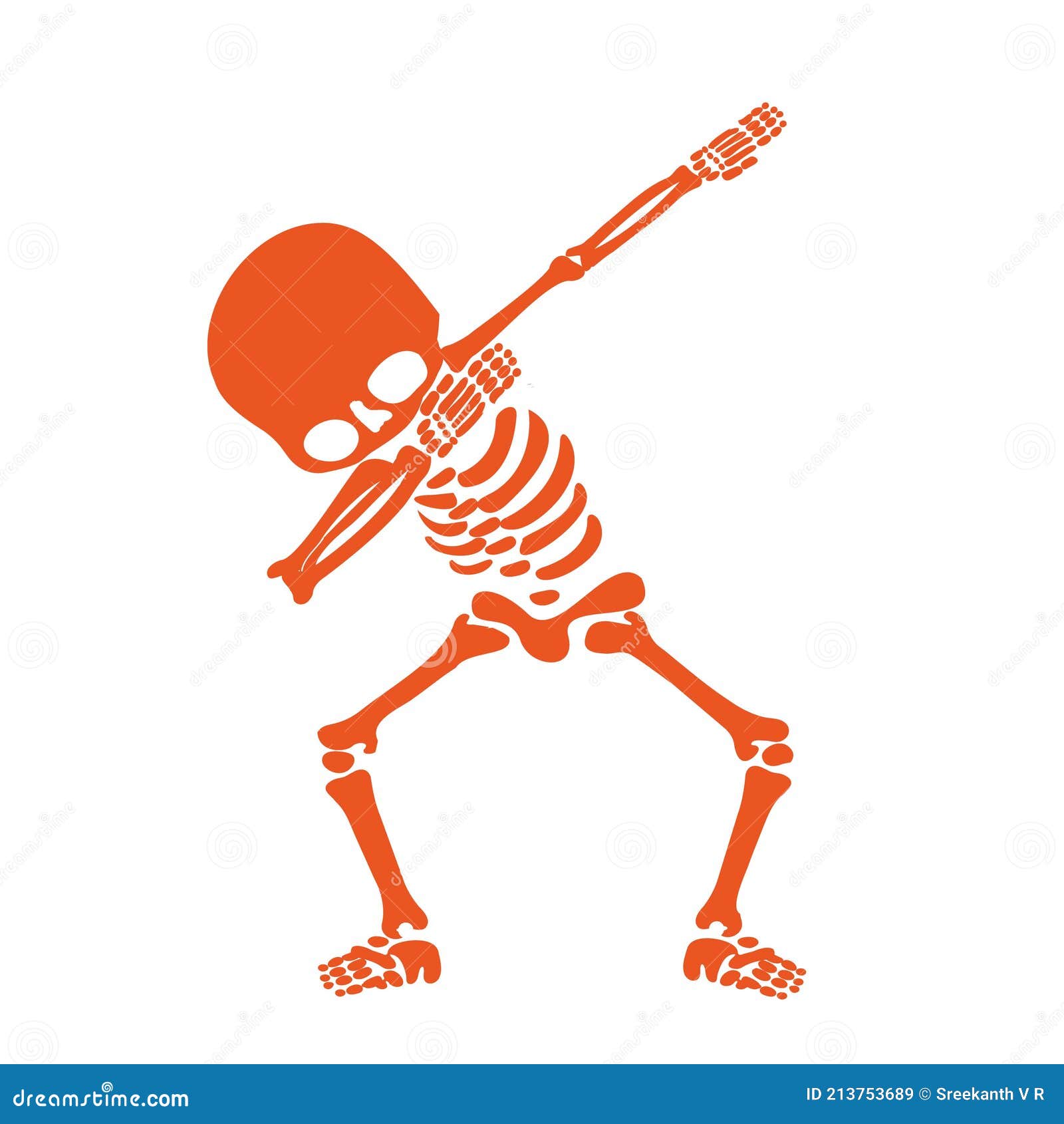 Skeleton dab stock illustration. Illustration of halloween - 213753689