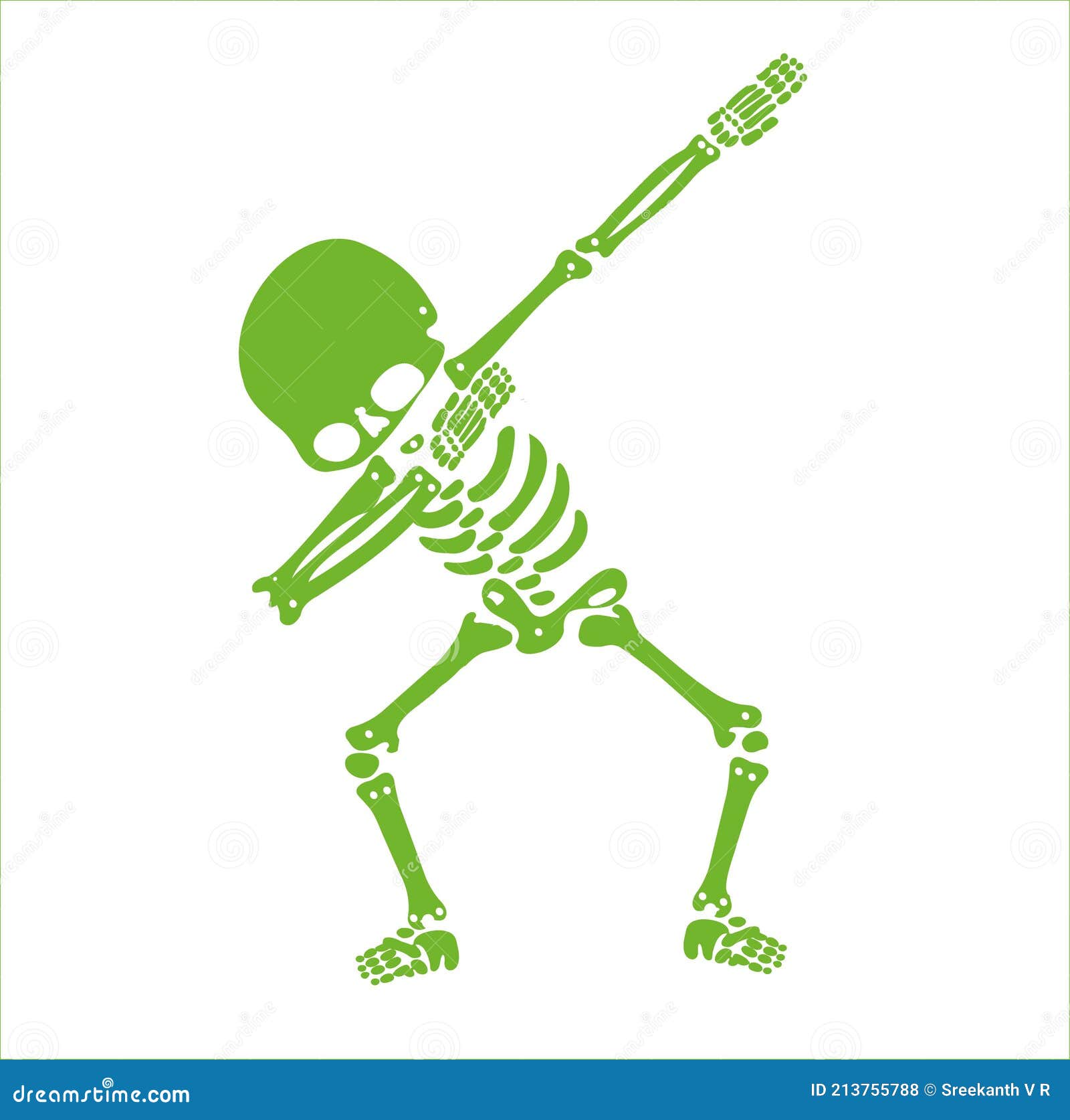Skeleton dab stock illustration. Illustration of graphic - 213755788