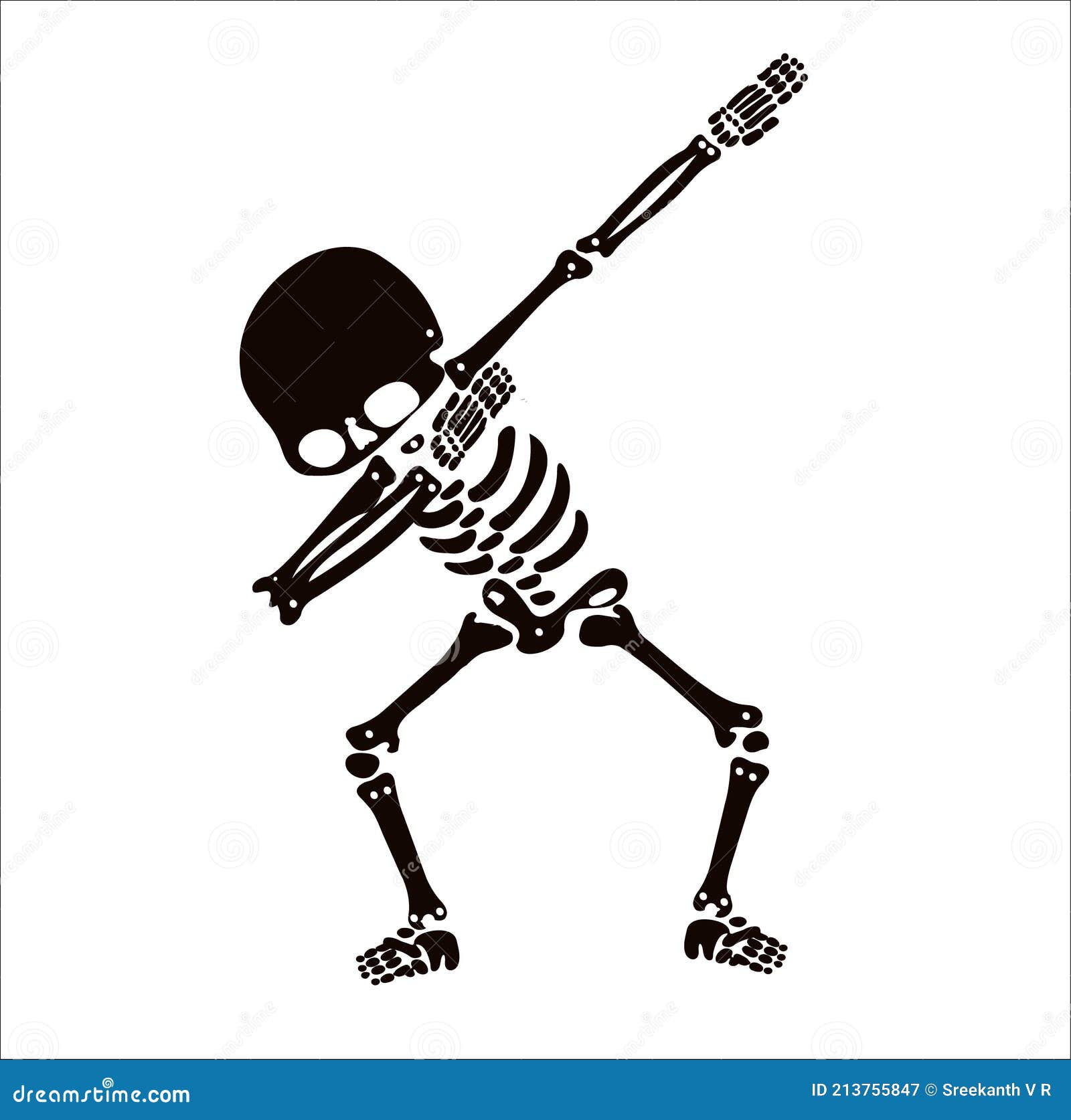 Skeleton dab stock illustration. Illustration of designs - 213755847