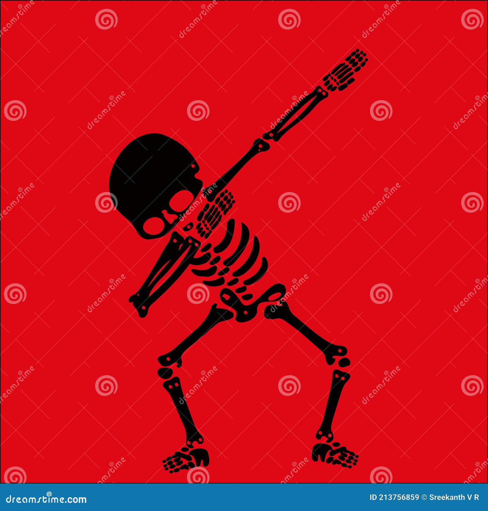 Skeleton dab stock illustration. Illustration of dancing - 213756859