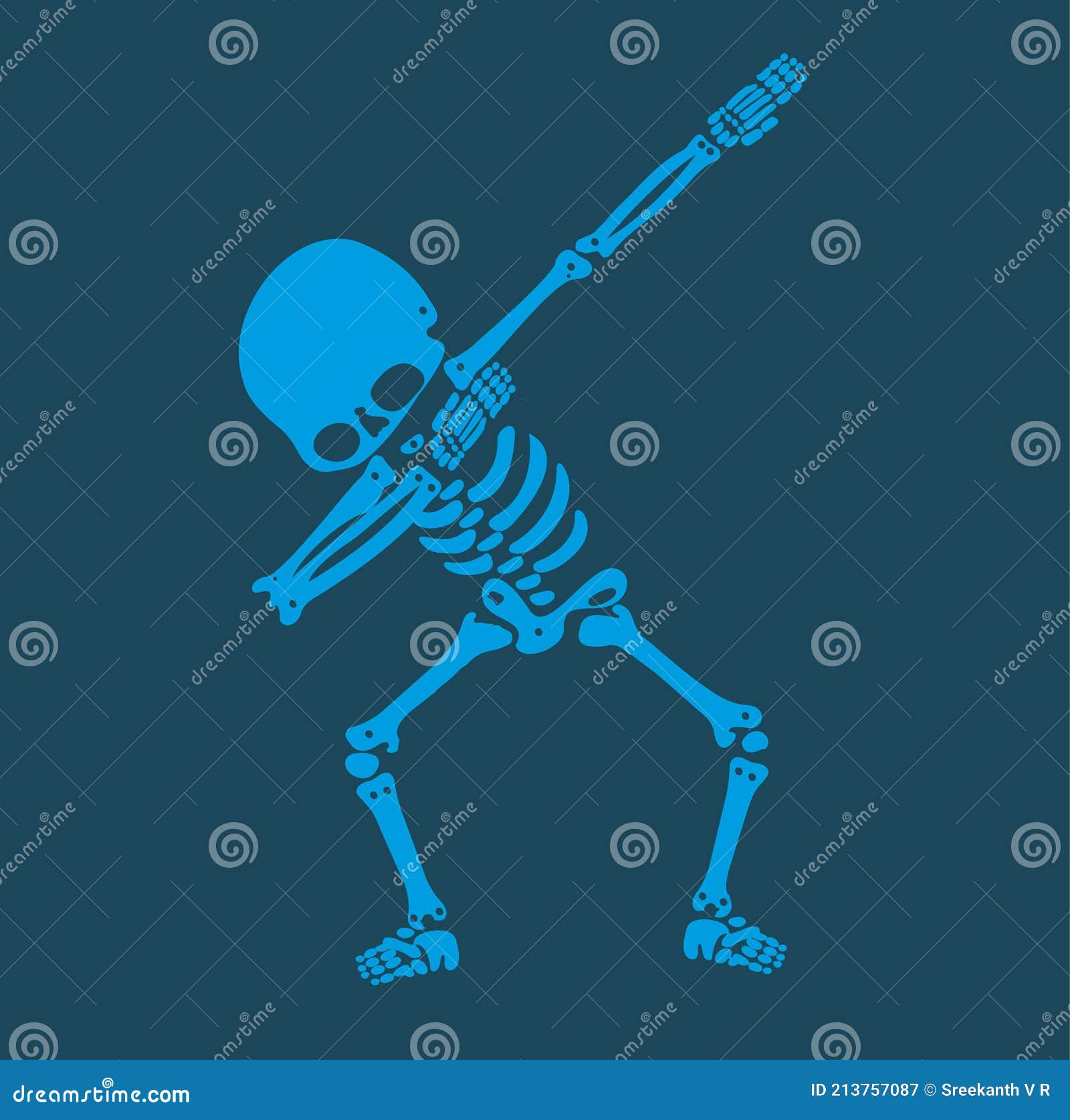 Skeleton dab stock illustration. Illustration of people - 213757087