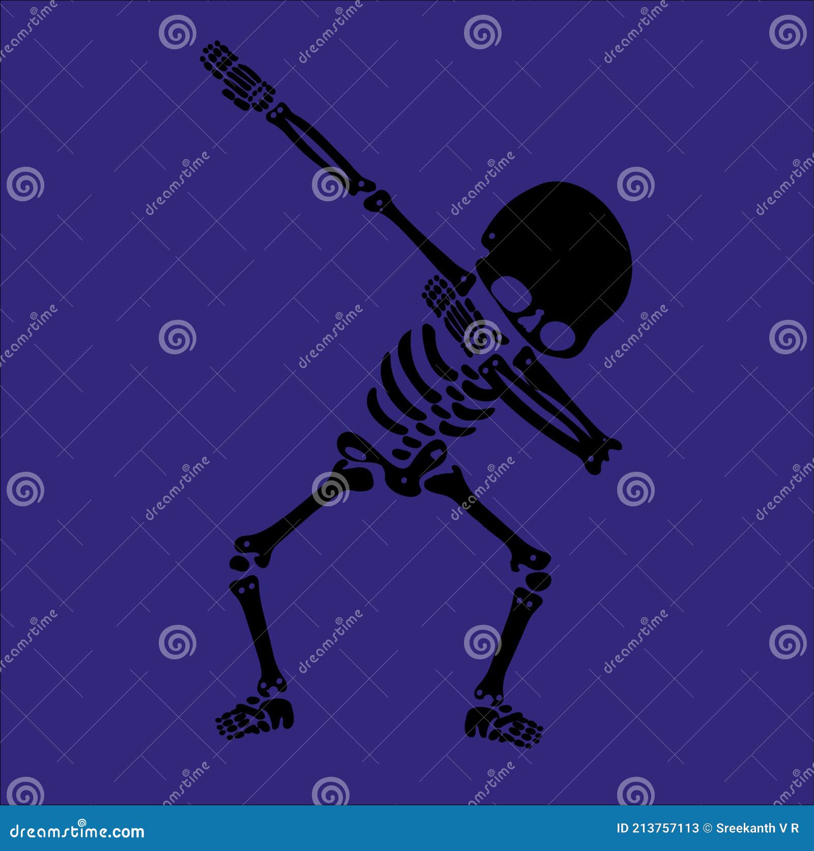 Skeleton dab stock illustration. Illustration of dancer - 213757113