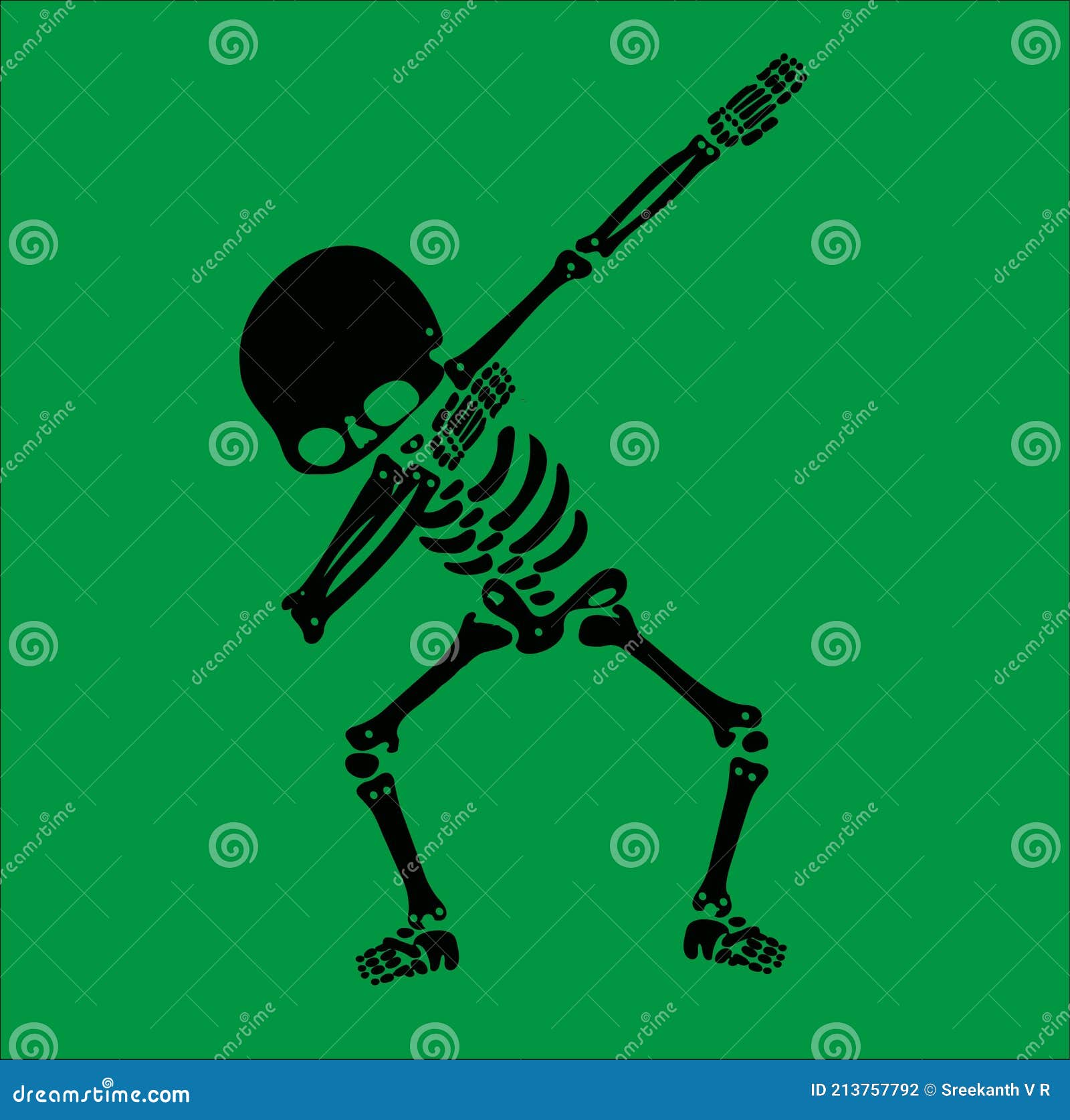 Skeleton dab stock illustration. Illustration of latest - 213757792