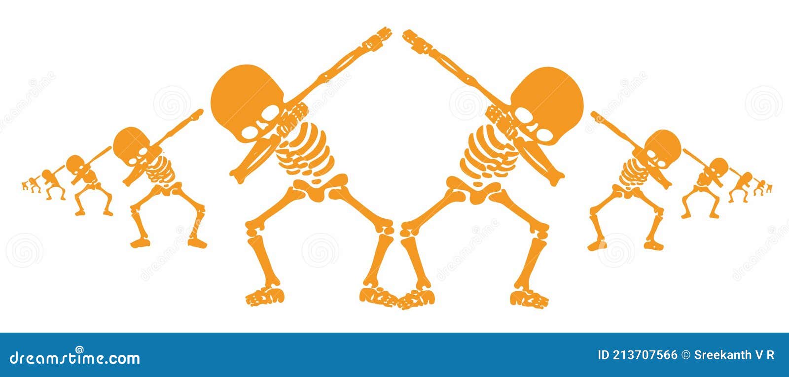 Skeleton dab stock illustration. Illustration of graphic - 213707566