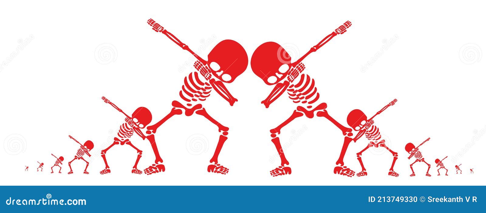 Skeleton dab stock illustration. Illustration of cartoon - 213749330