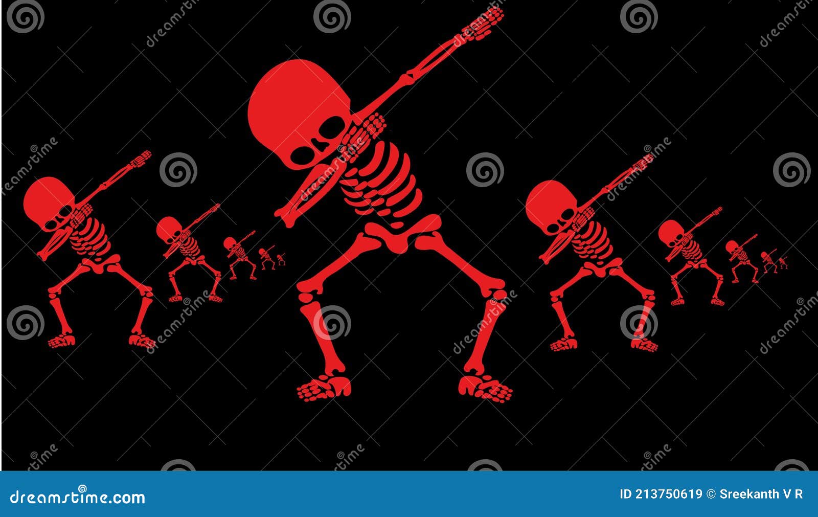 Skeleton dab stock illustration. Illustration of designs - 213750619