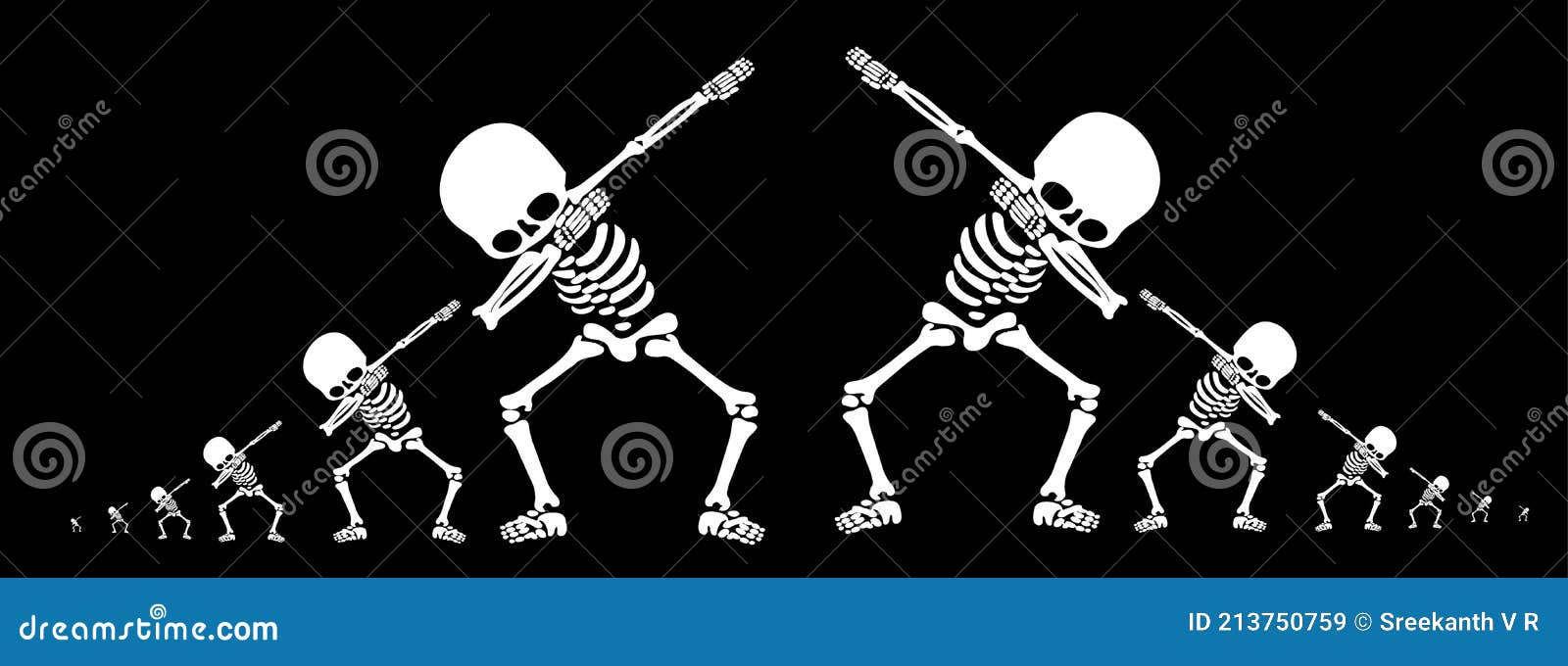 Skeleton dab stock illustration. Illustration of funny - 213750759