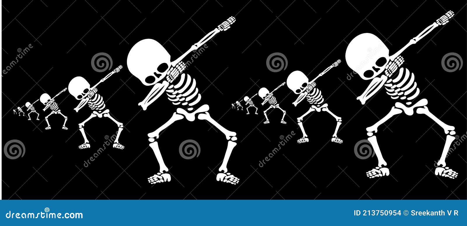 Skeleton dab stock illustration. Illustration of dancer - 213750954
