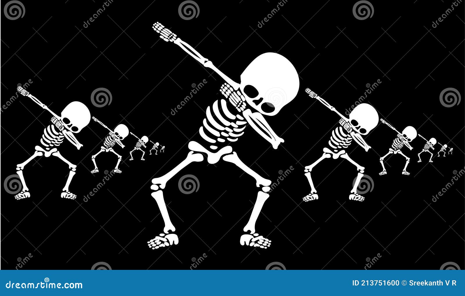Skeleton dab stock illustration. Illustration of background - 213751600