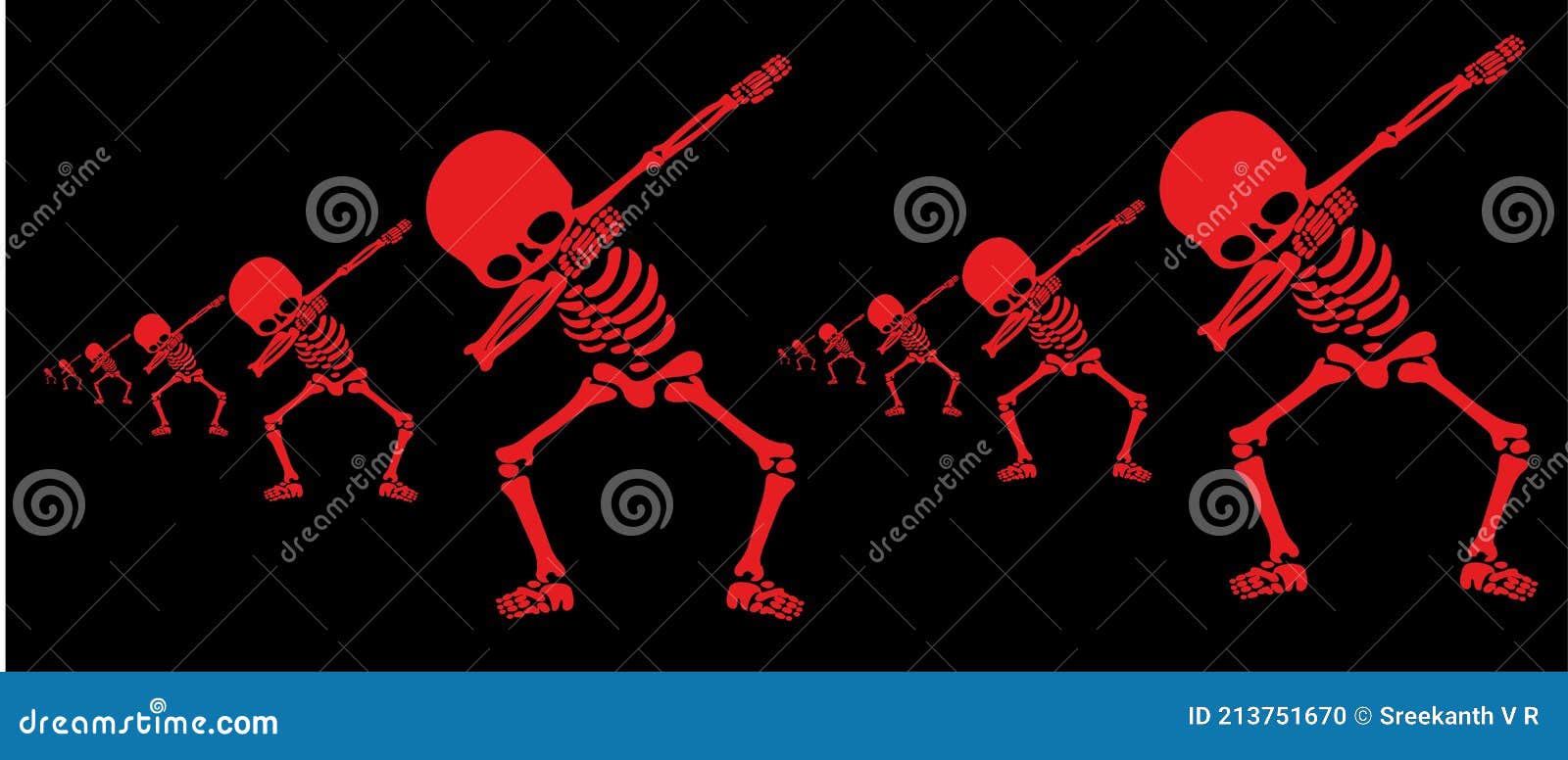 Skeleton dab stock illustration. Illustration of cartoon - 213751670