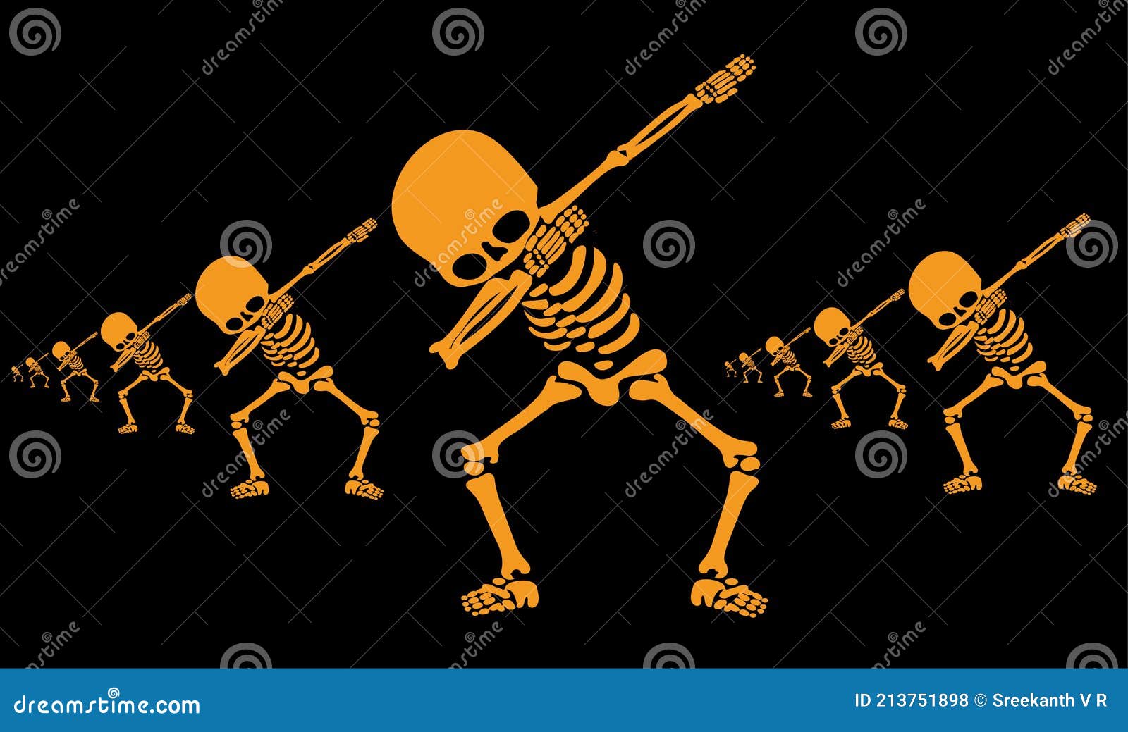 Skeleton dab stock illustration. Illustration of halloween - 213751898