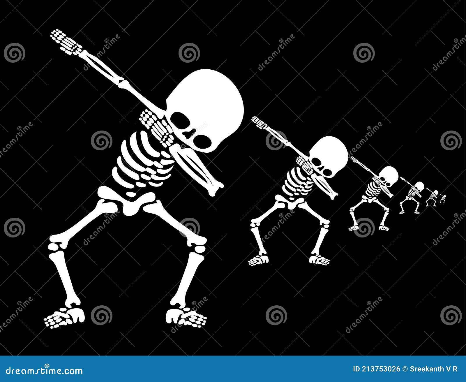 Skeleton dab stock illustration. Illustration of dance - 213753026