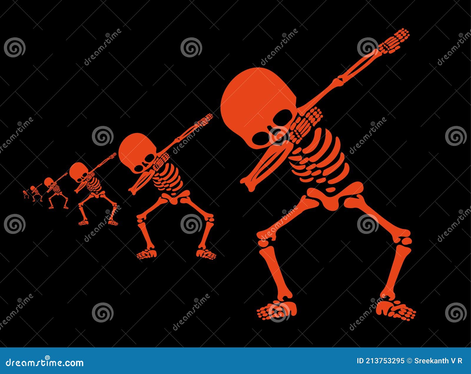 Skeleton dab stock illustration. Illustration of skeleton - 213753295