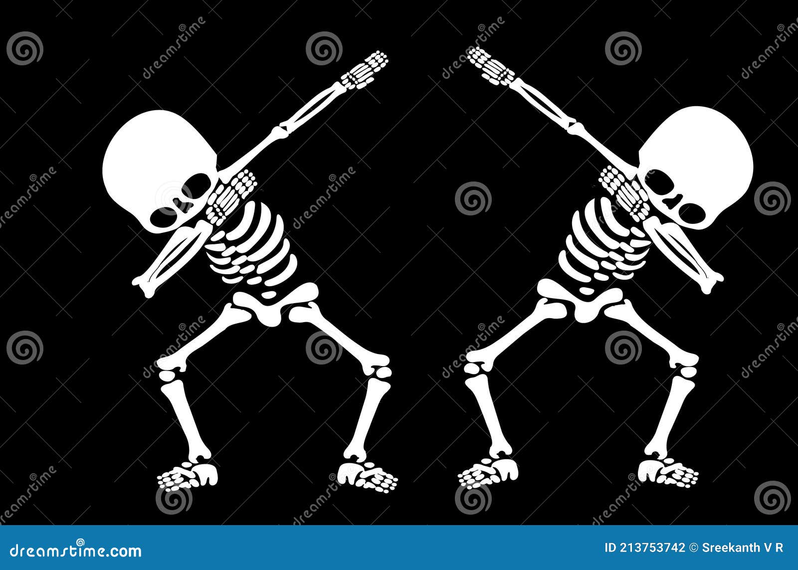 Skeleton dab stock illustration. Illustration of bones - 213753742