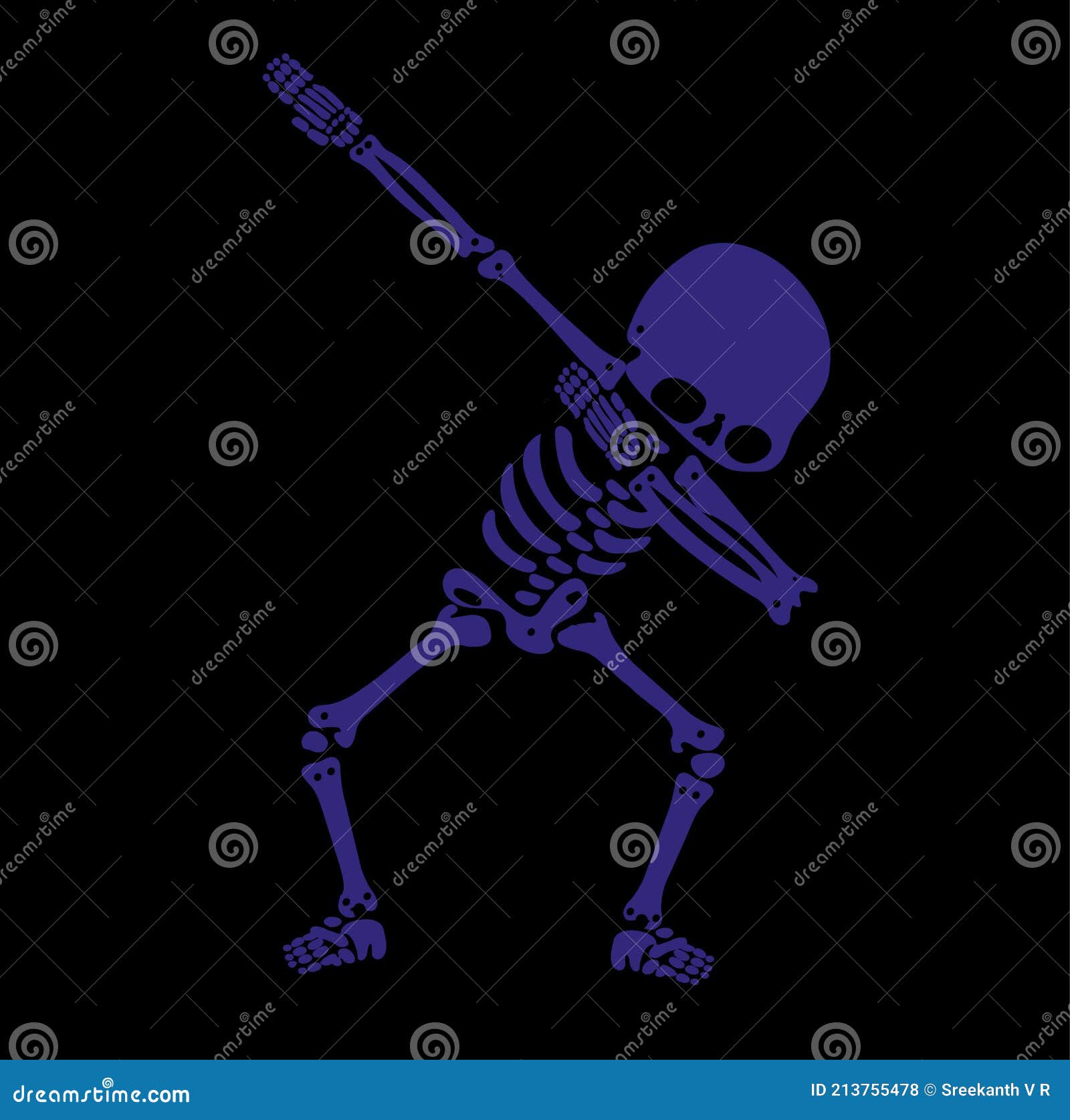 Skeleton dab stock illustration. Illustration of logo - 213755478