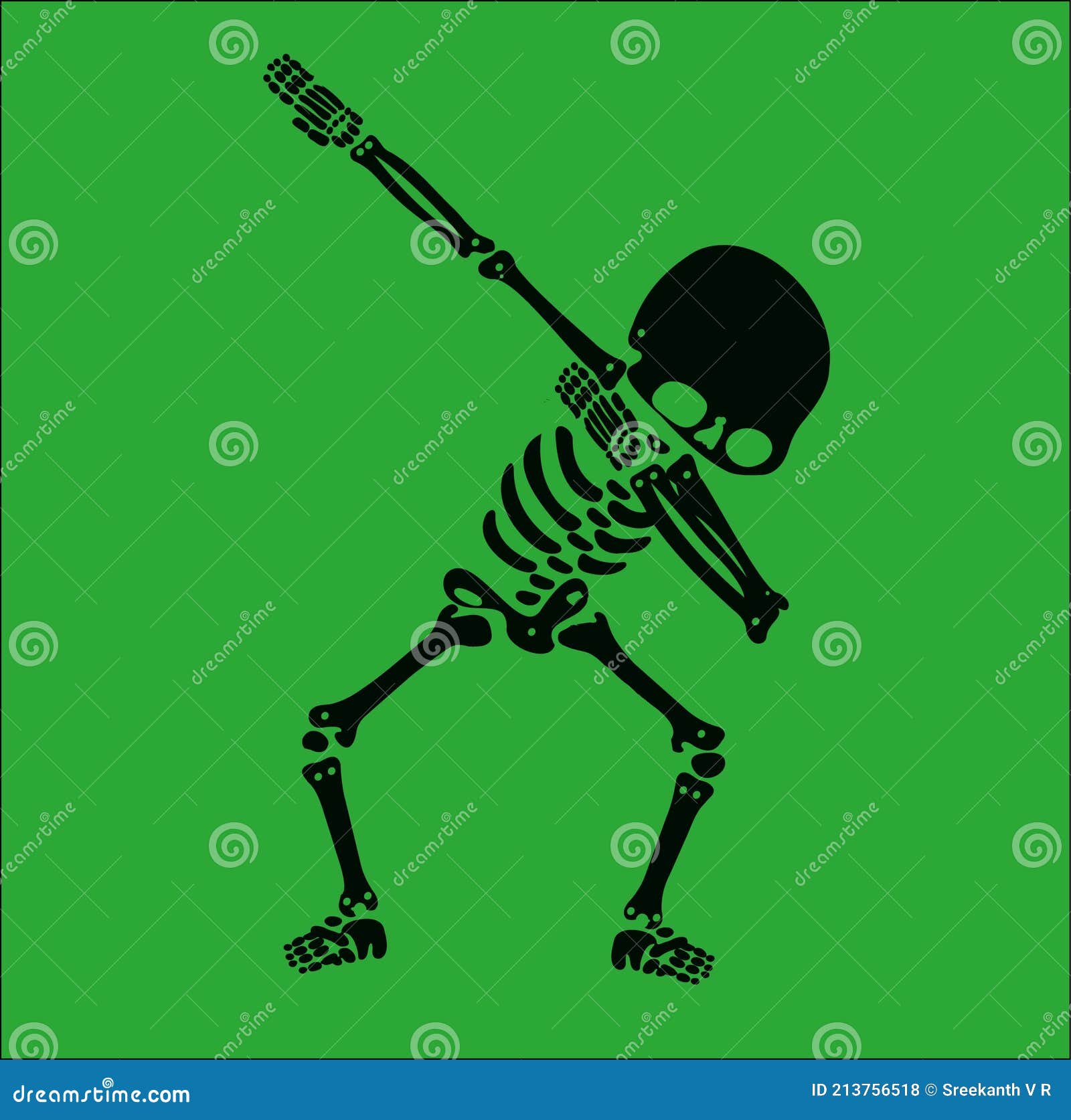 Skeleton dab stock illustration. Illustration of skeleton - 213756518