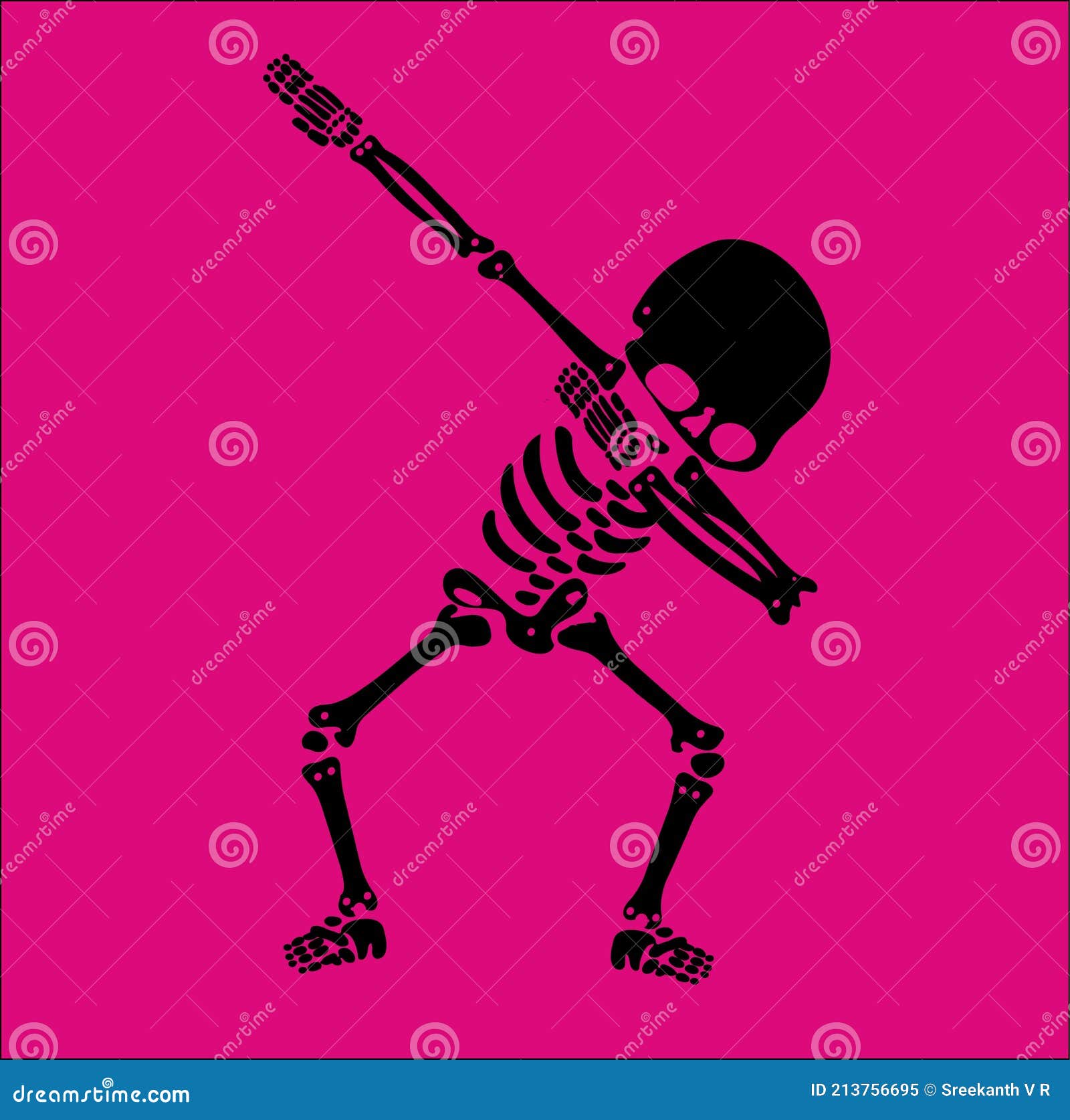 Skeleton dab stock illustration. Illustration of skull - 213756695