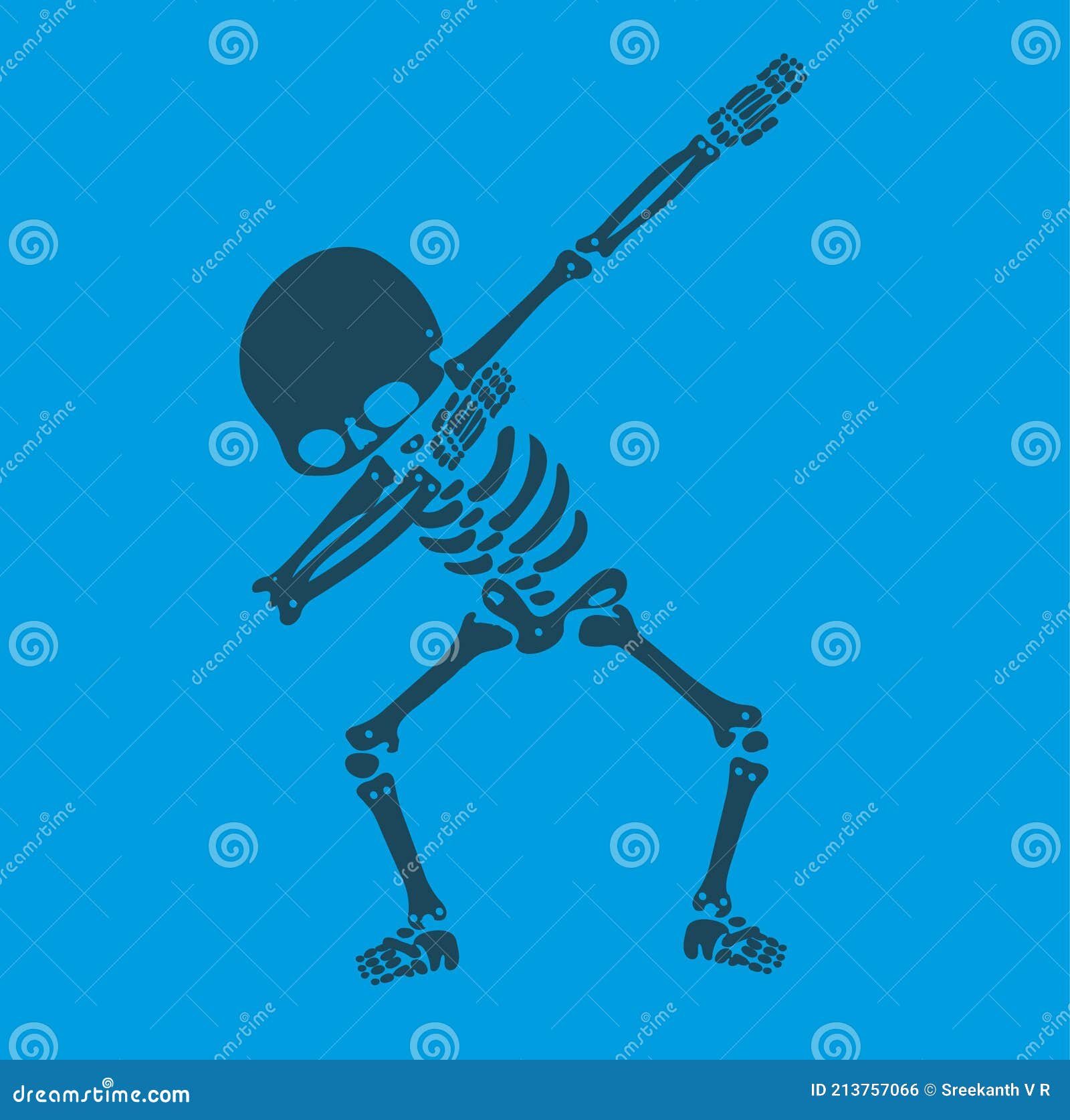 Skeleton dab stock illustration. Illustration of skeleton - 213757066