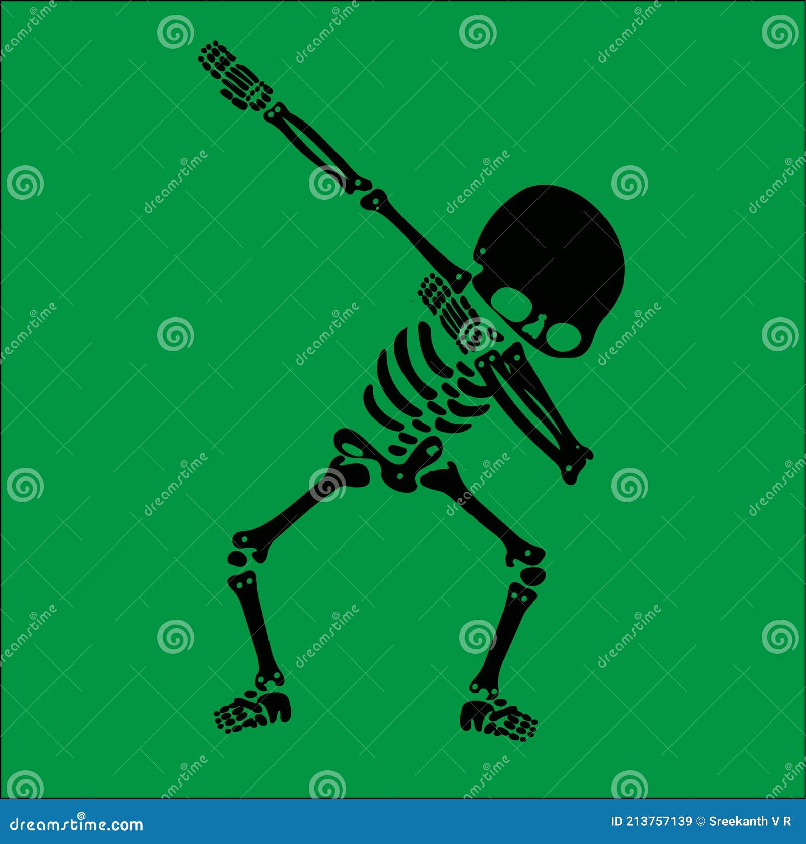 Skeleton dab stock illustration. Illustration of gesture - 213757139