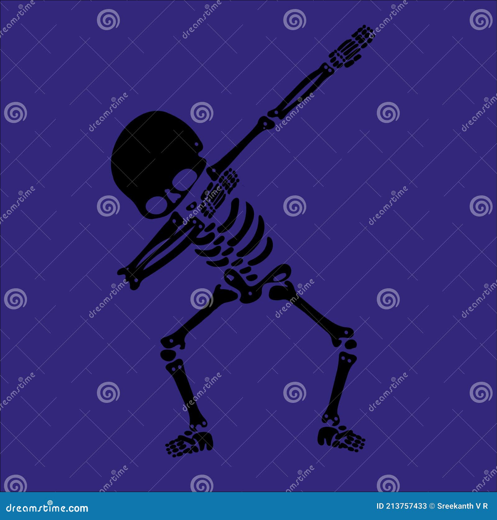 Skeleton dab stock illustration. Illustration of disco - 213757433