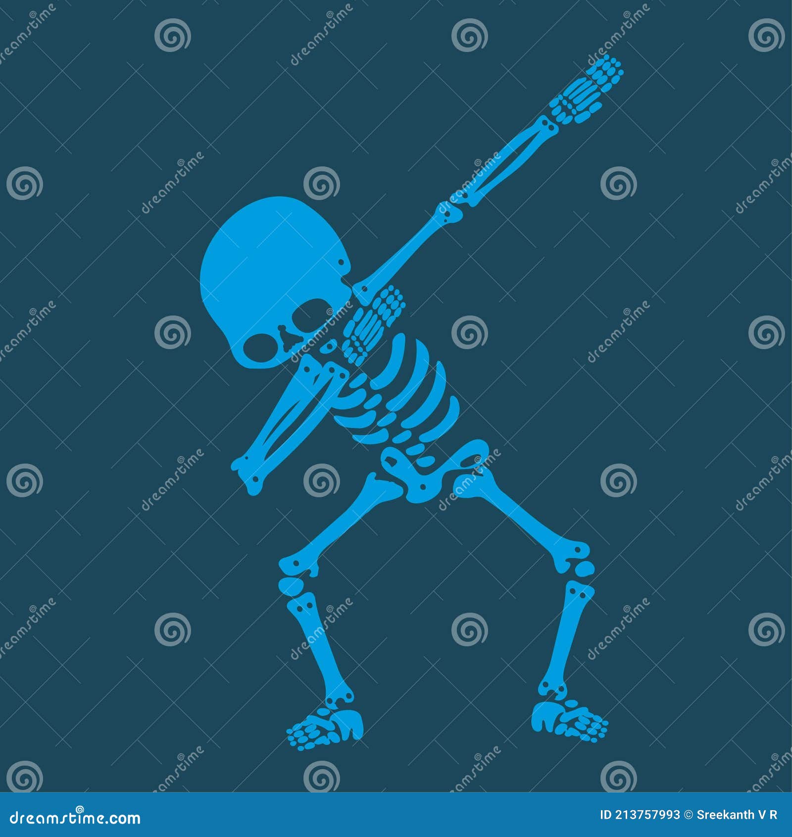 Skeleton dab stock illustration. Illustration of backgound - 213757993