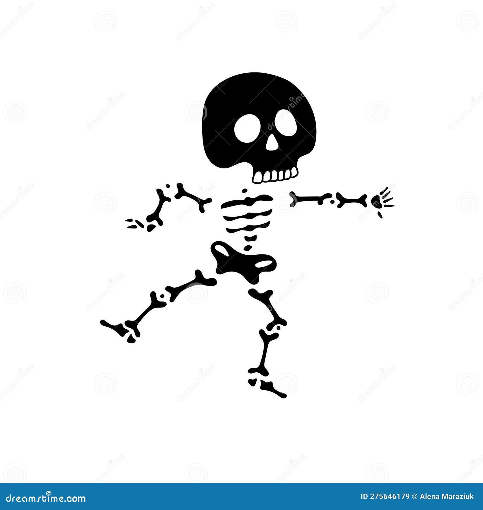 Skeleton Dancing Breakdance Isolated Vector Illustration Stock Vector ...